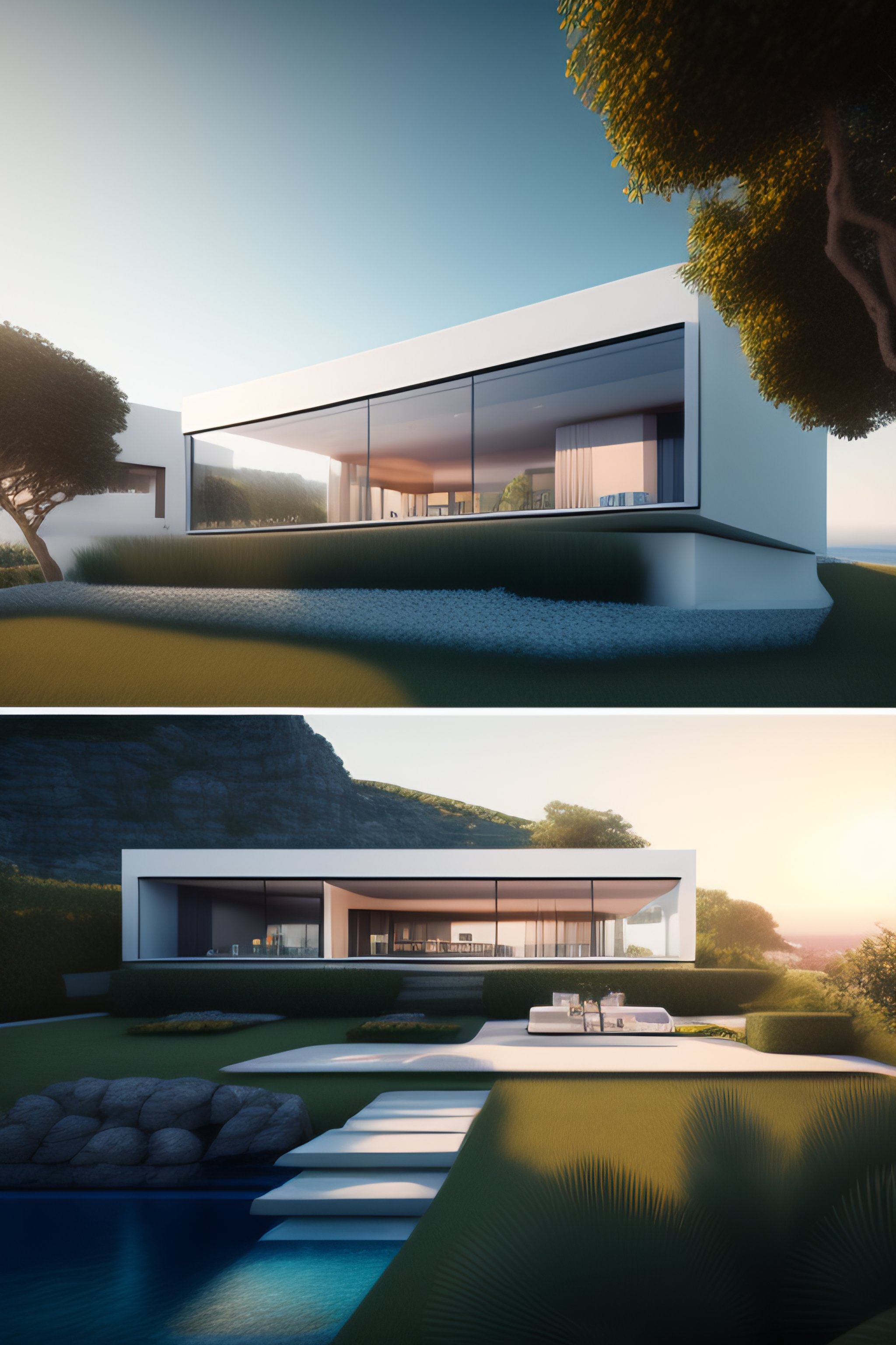 Lexica - Luxury sicilian white glass villa built on a hill, beautiful ...