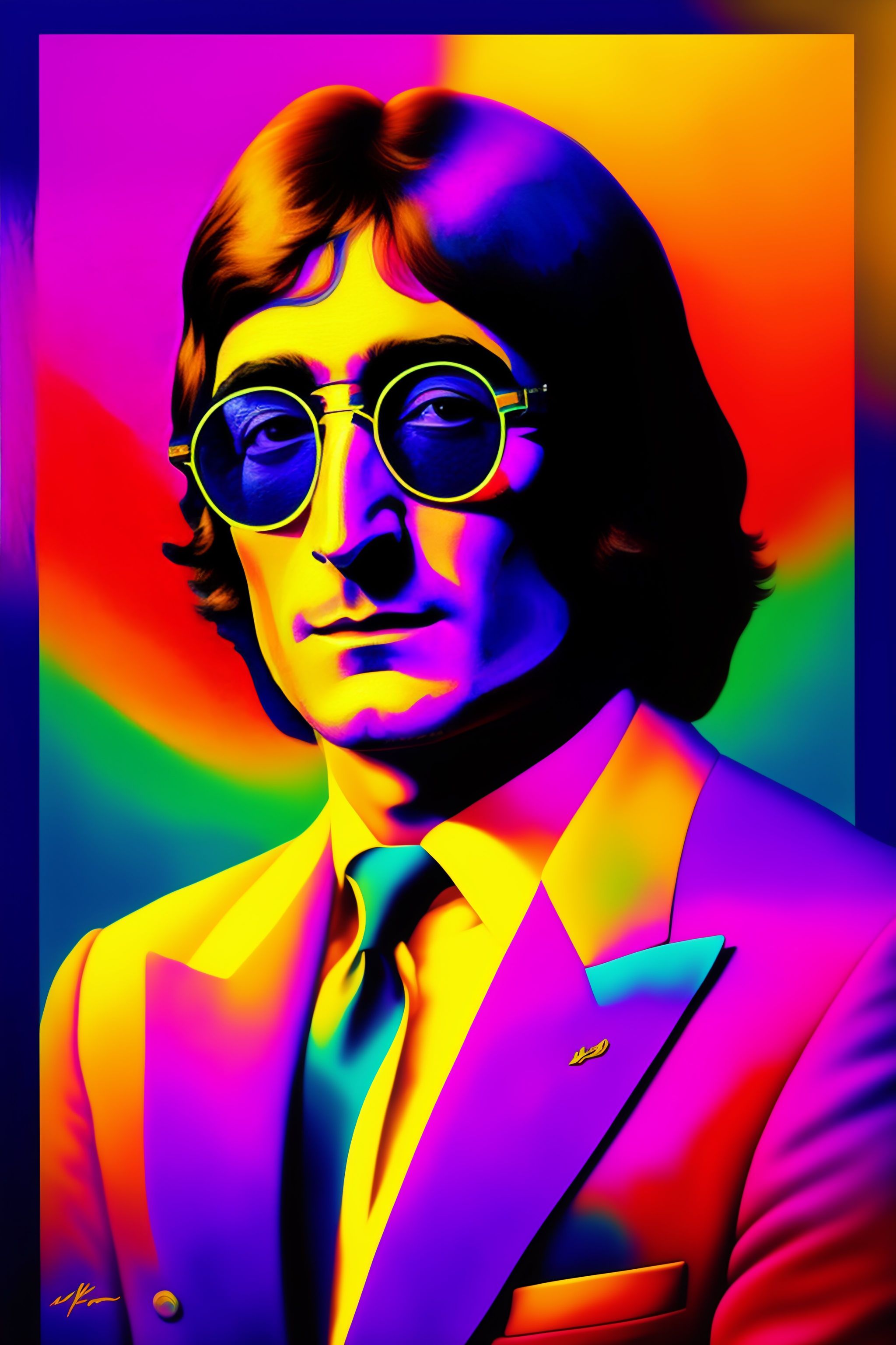 Lexica - John lennon, peter max style