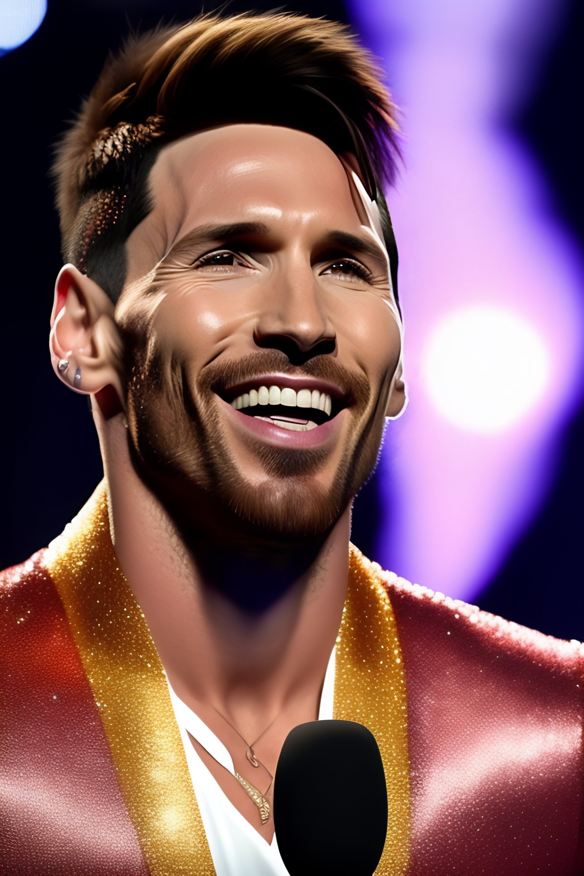 Lexica - Lionel Messi singing in the final of X Factor