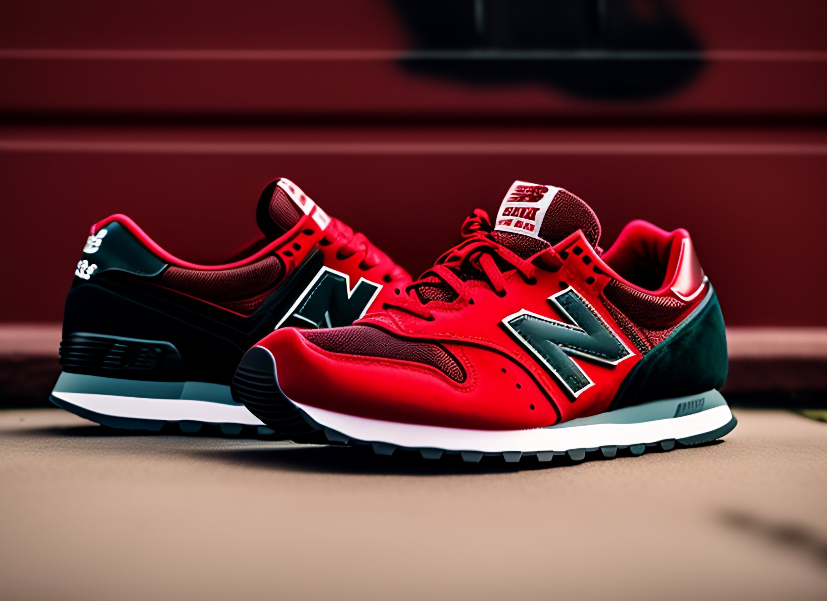 Lexica - Red and black new balance shoes and cloths