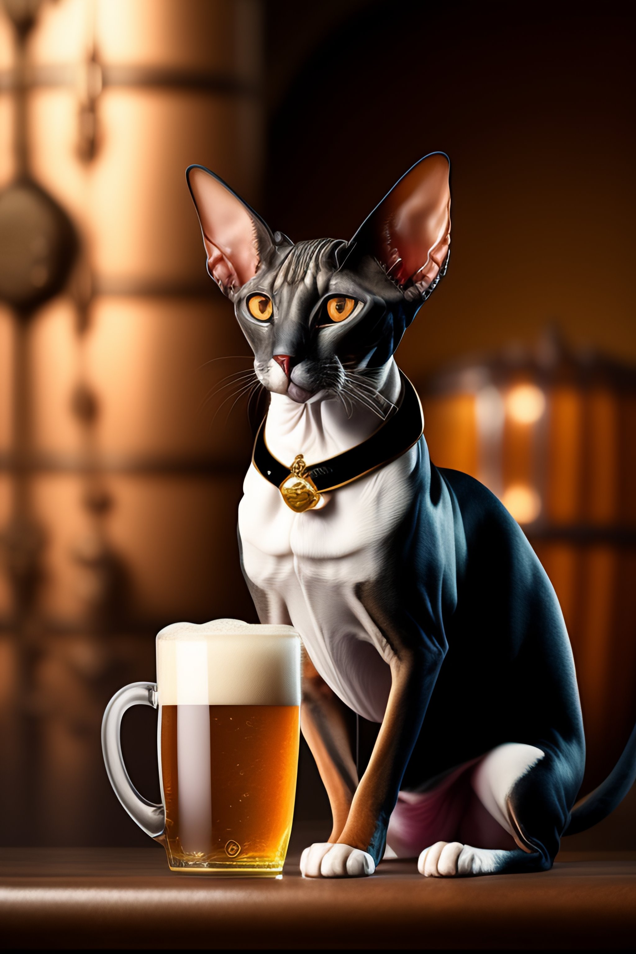 Lexica - Sphinx cat with beer