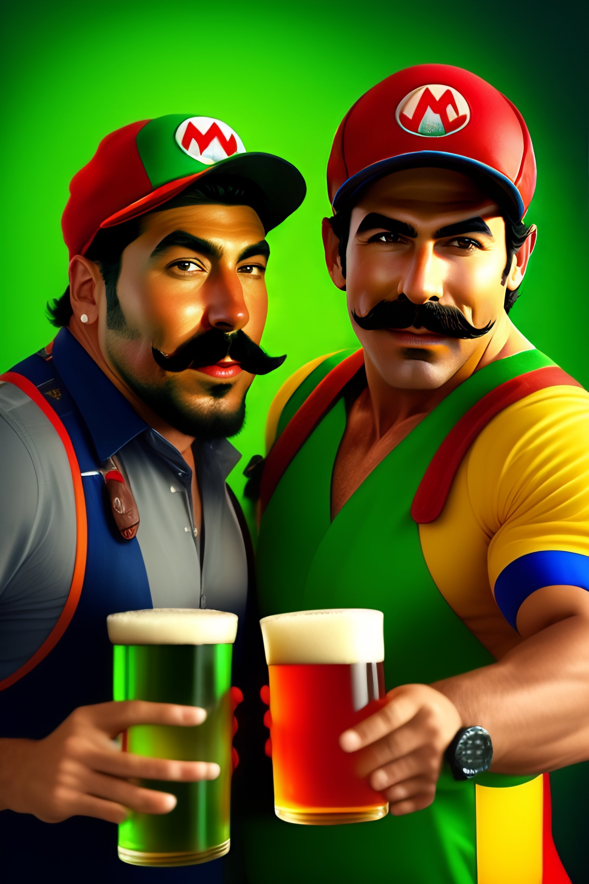 Lexica - Mario and Luigi drinking beers