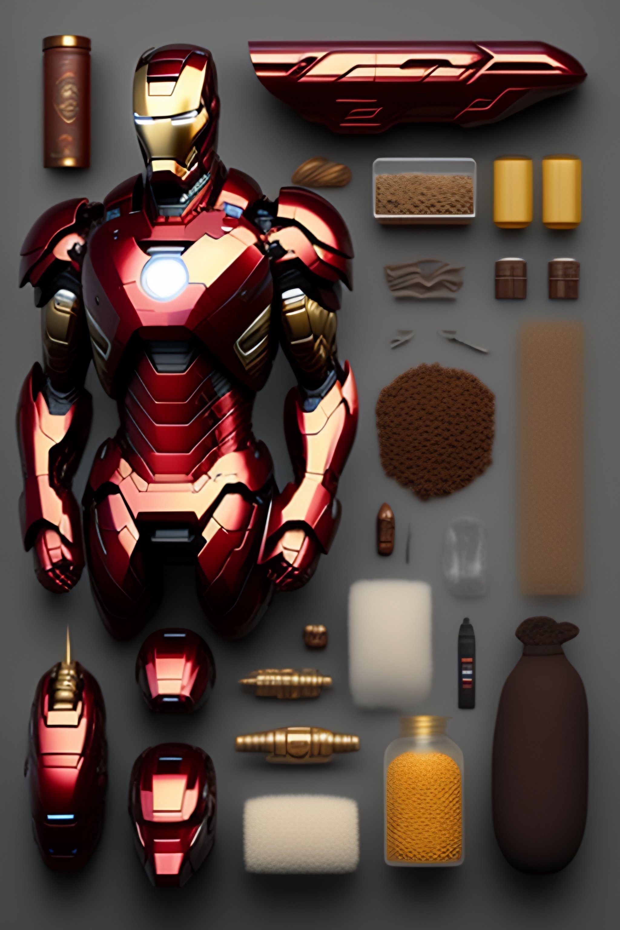 Lexica - Iron man , Costumes and props, Knolling, Knolling layout ...