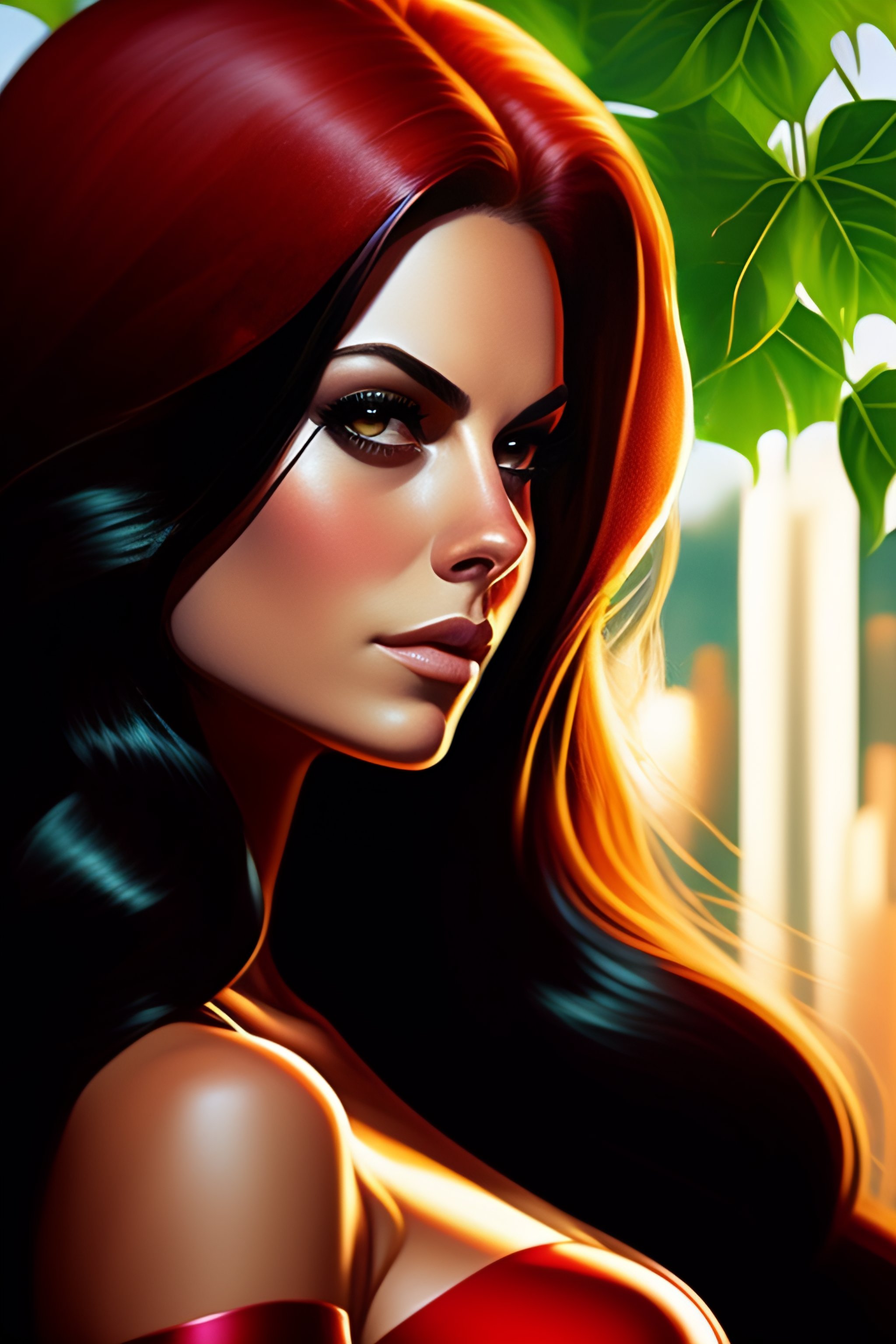 Lexica - Phil noto comicbook cover art, mila kunis poison ivy, vines ...