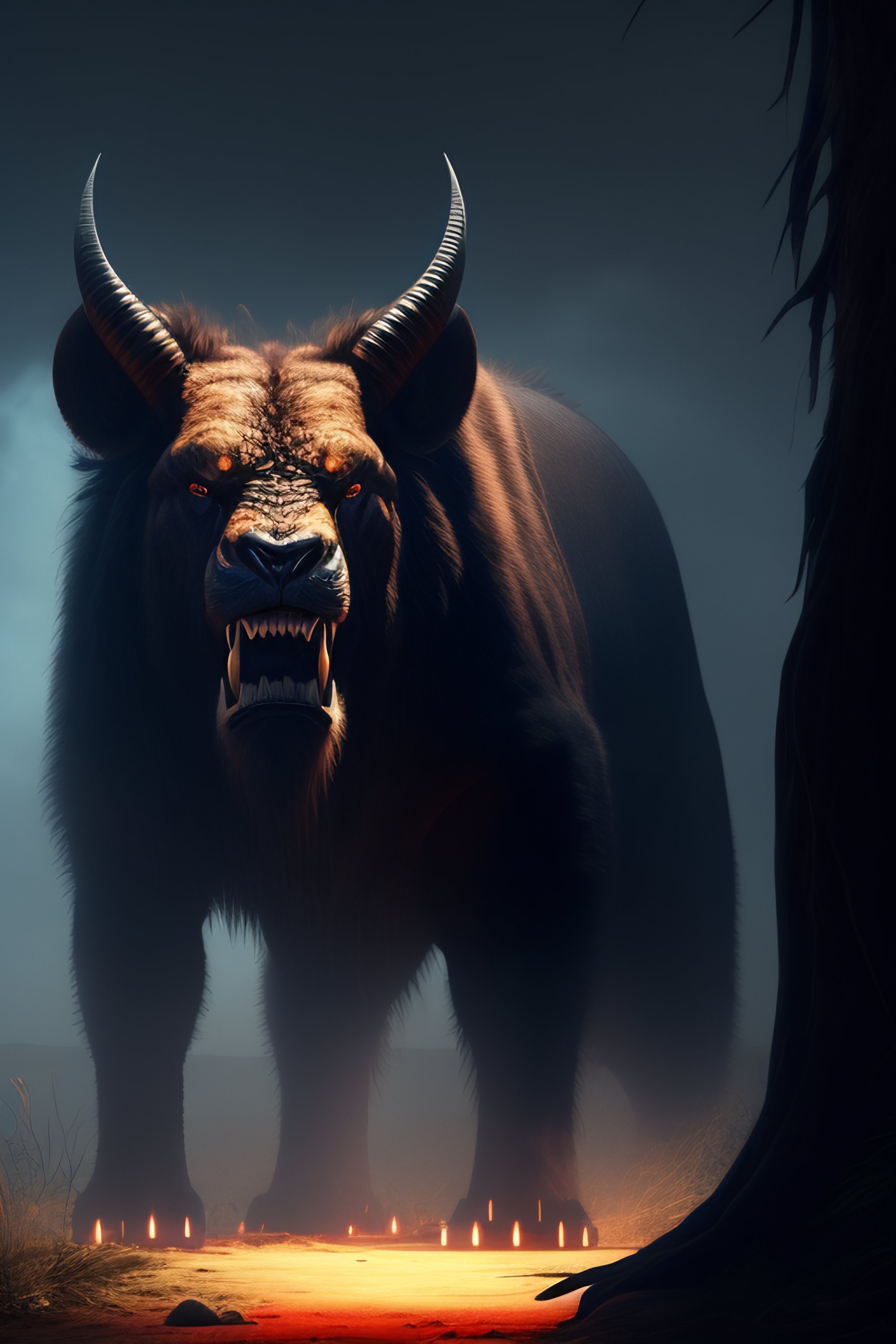 Lexica - A horrible ugly beast in the shadows looking for someone, fear