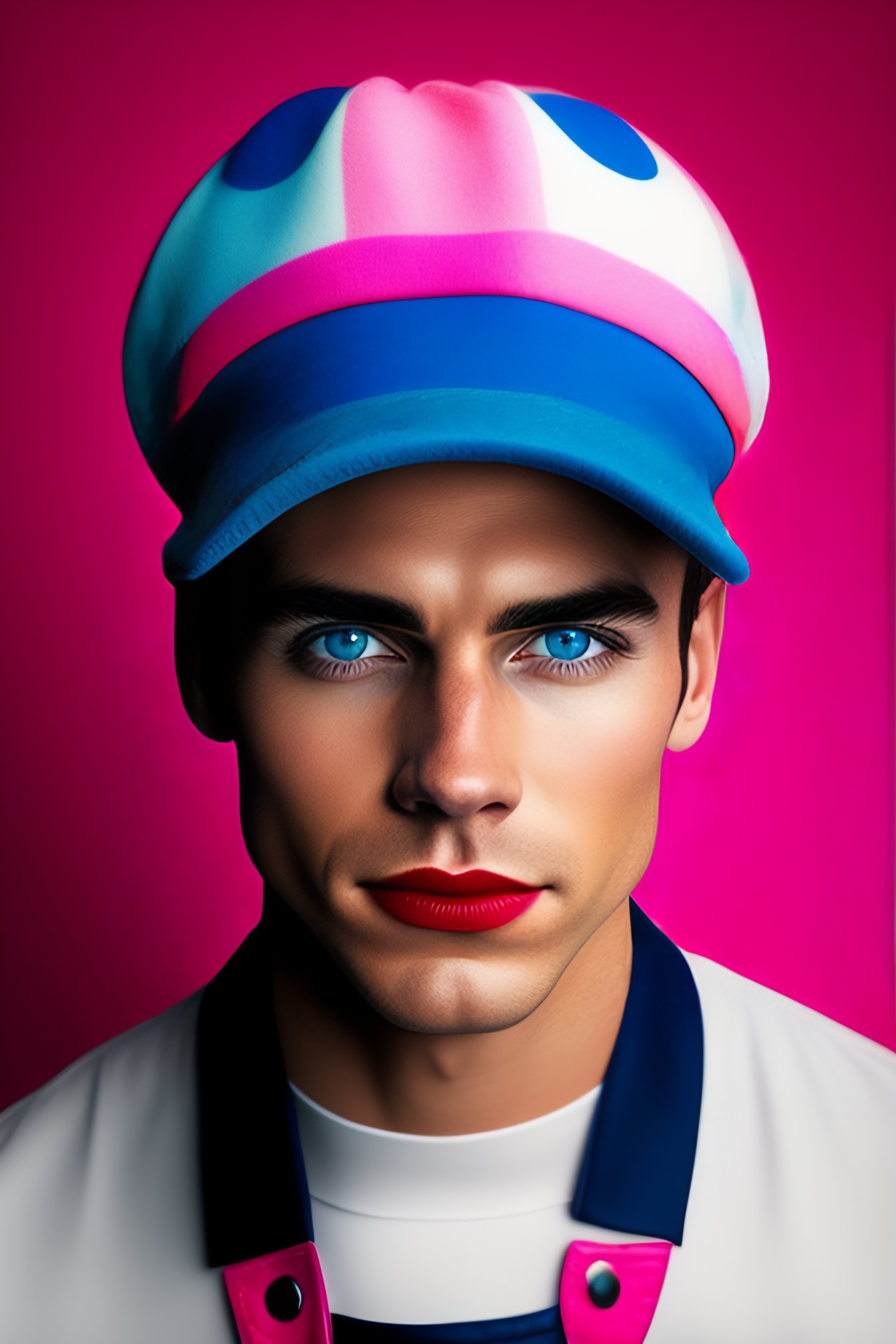 Lexica - Pink mime little clown red nose blue jester's cap reminiscent ...