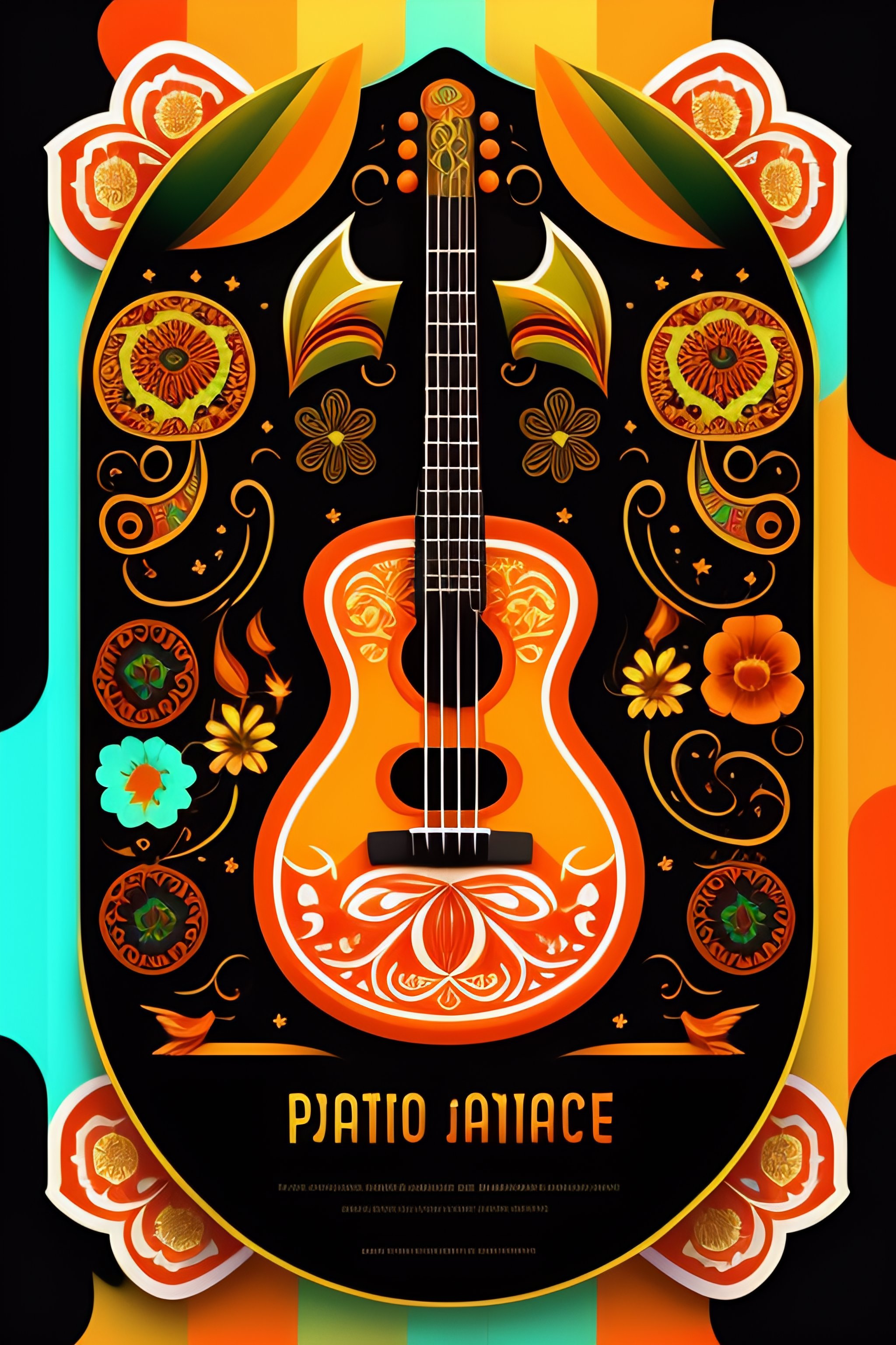 Lexica - Vector flat Flyer, Flyer flat vector 2D image of a guitar ...