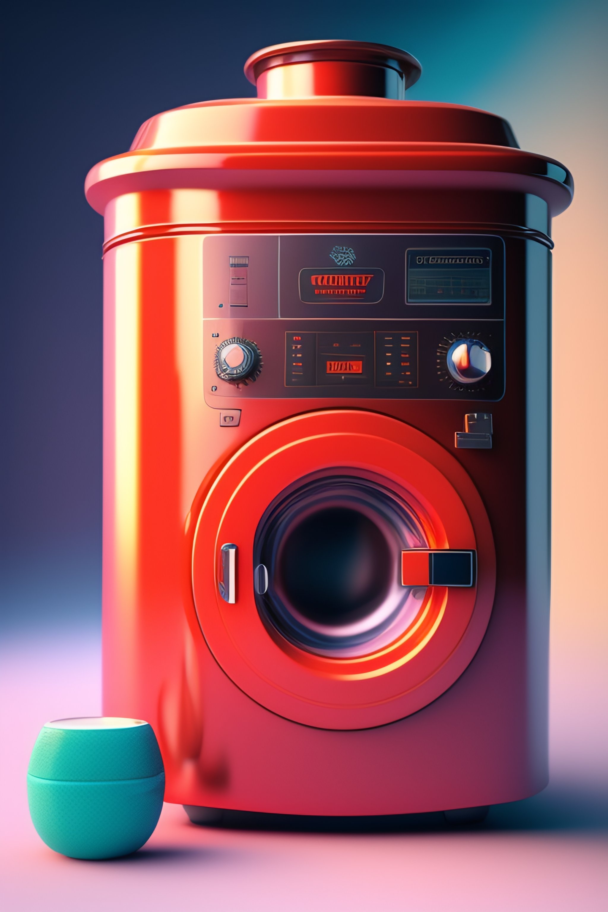 Lexica - Vintage personal washing machine devices, 1990s, c4d render ...