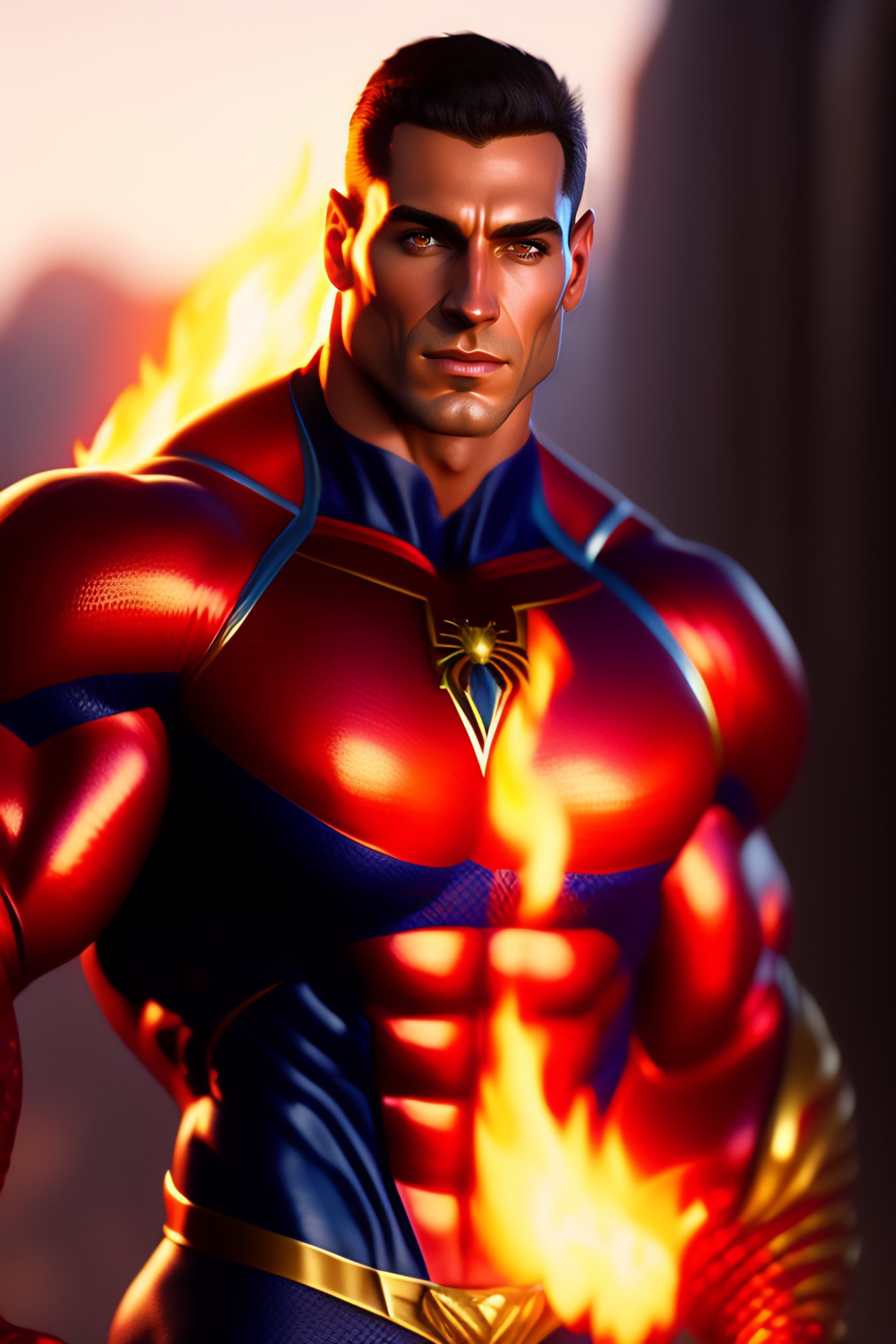 Lexica - Muscular SpiderMan made of fire, lighting, cinematic ...