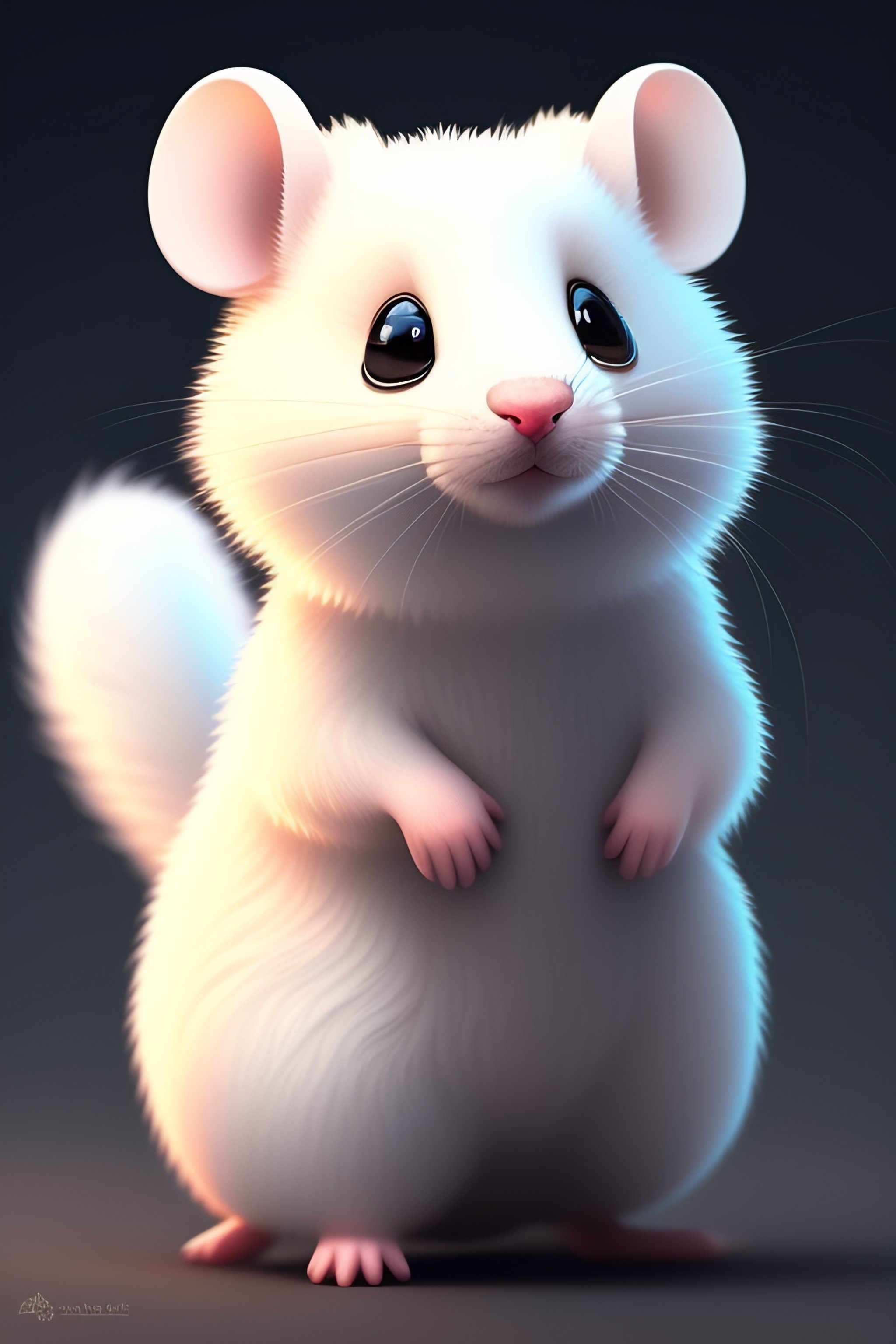 Lexica - CUTE AND ADORABLE CARTOON FLUFFY white rat, FANTASY, DREAMLIKE ...