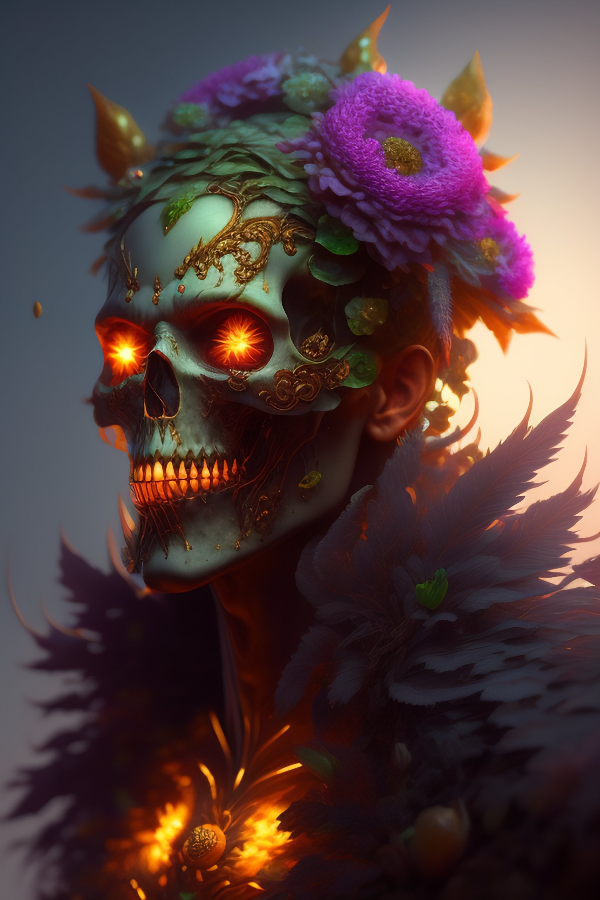 Lexica - Zombie on decomposition with flowers sprouting out of his body ...