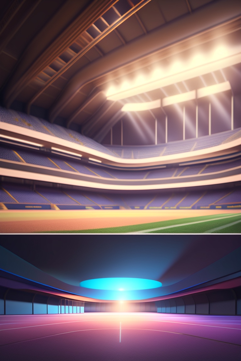 Lexica - Cricket stadium indoors, ground and pitch, octane render, top ...