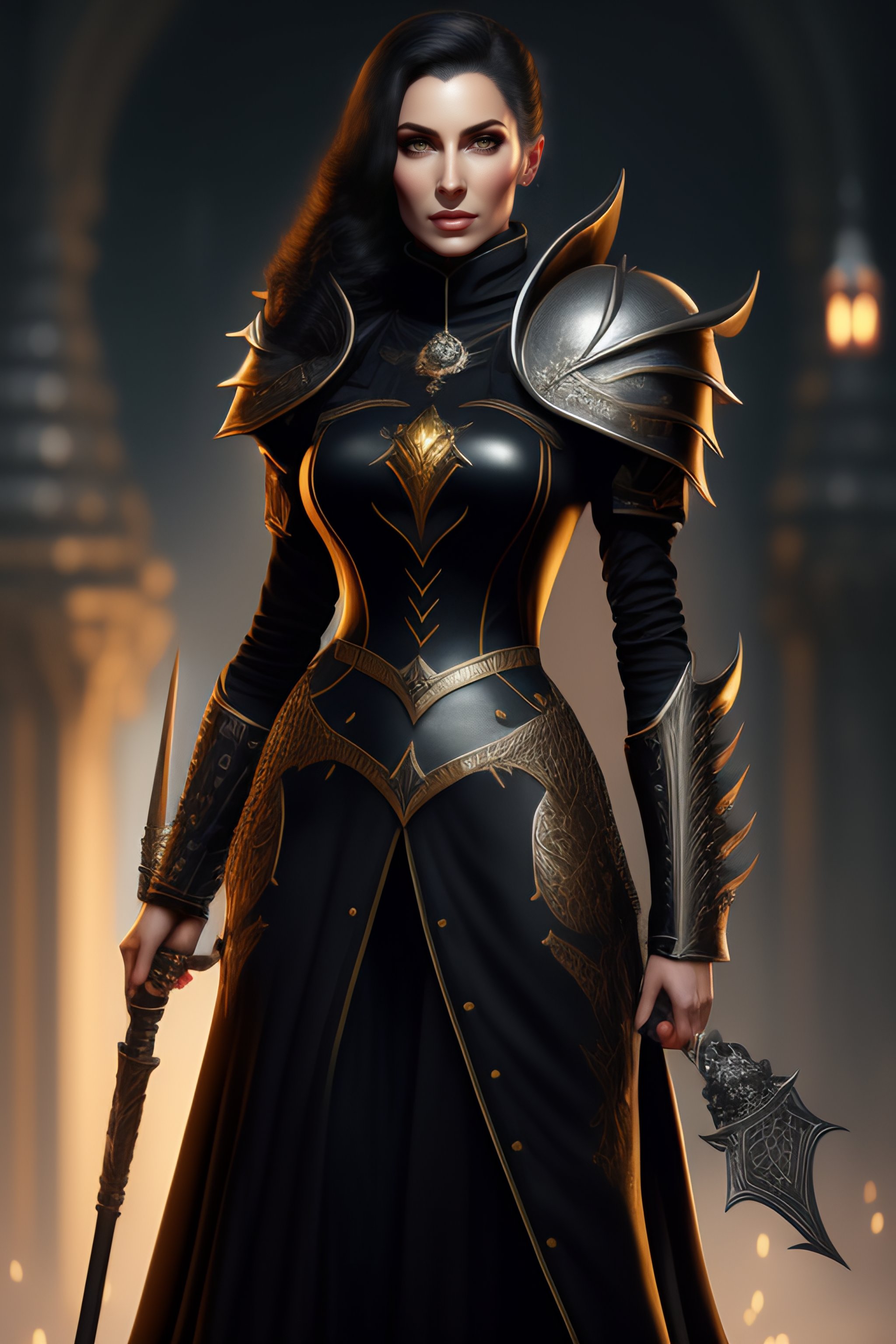 Lexica - Woman gothic knight necromancer summoner, armored Wolfenstein ...