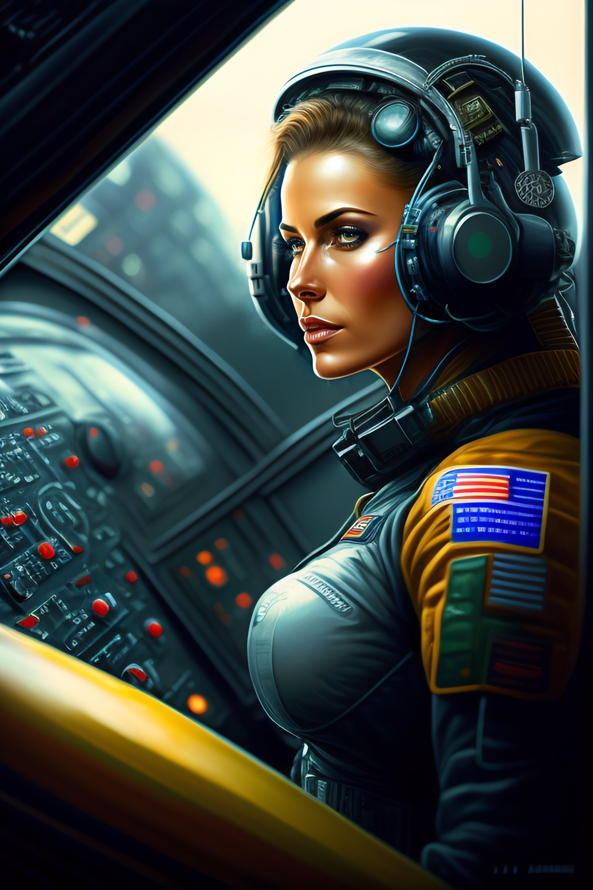 Lexica - Cyborg pilot Russian, interior cockpit, hyperdetailed, by john ...