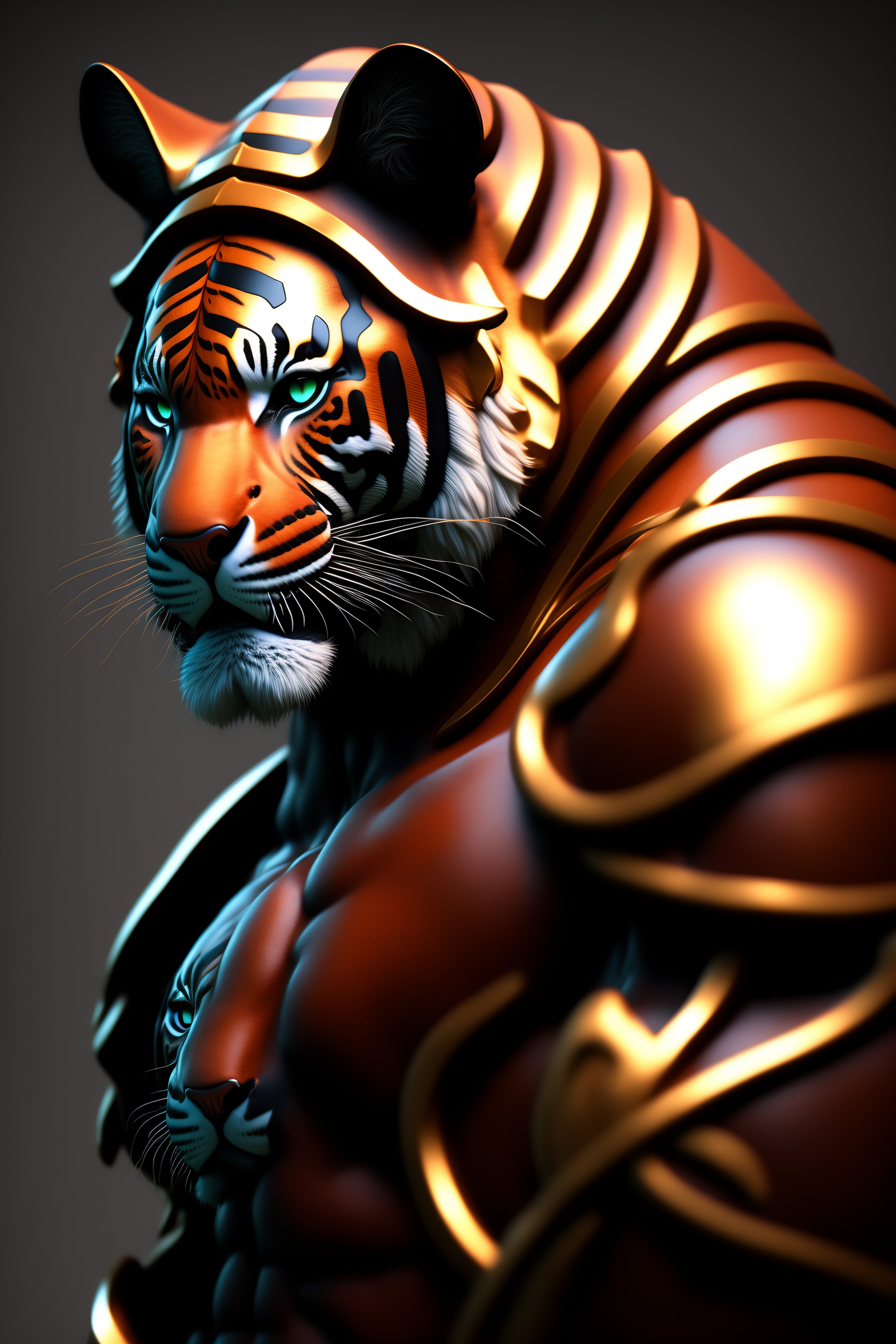 Lexica - 3d humanoid Tiger virgol warrior