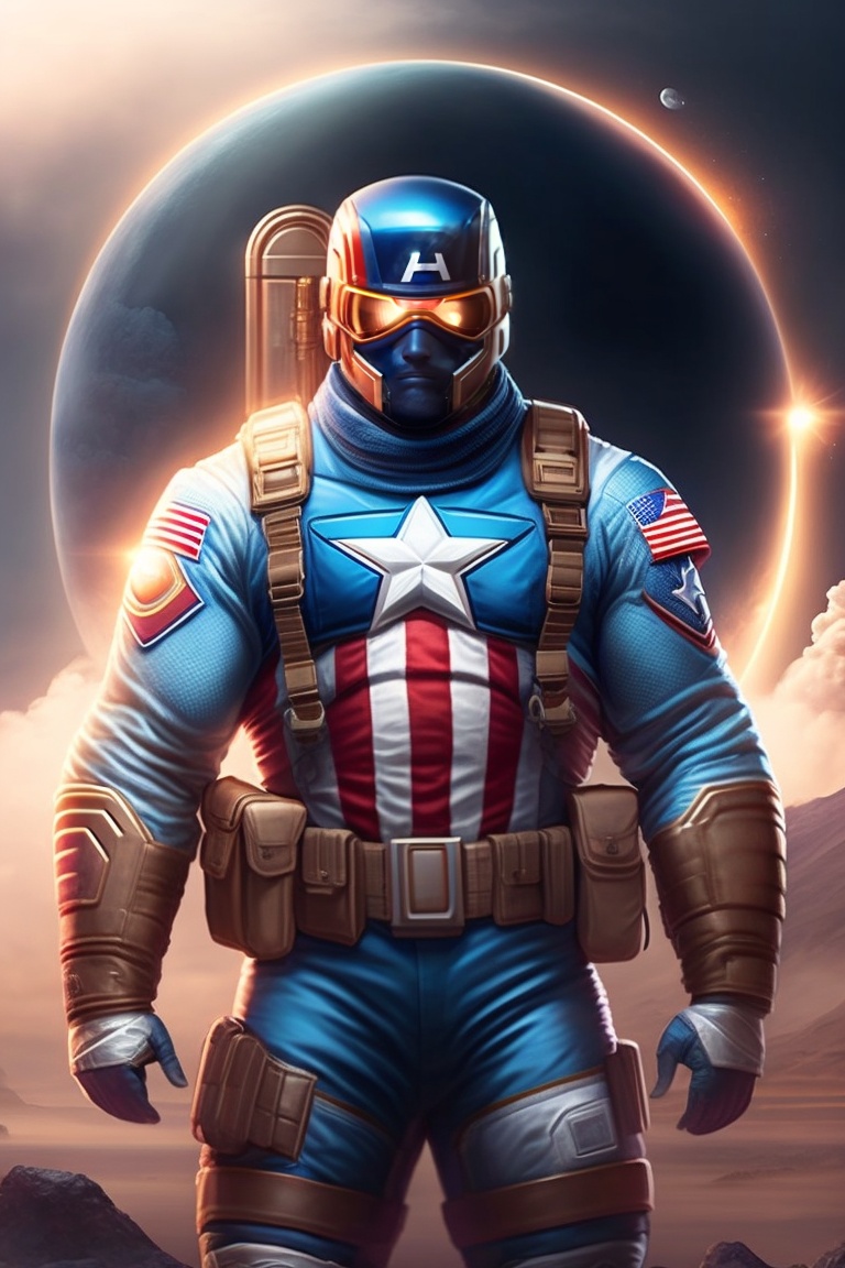 Lexica - Captain america becomes astronaut in moon, wearing an ...