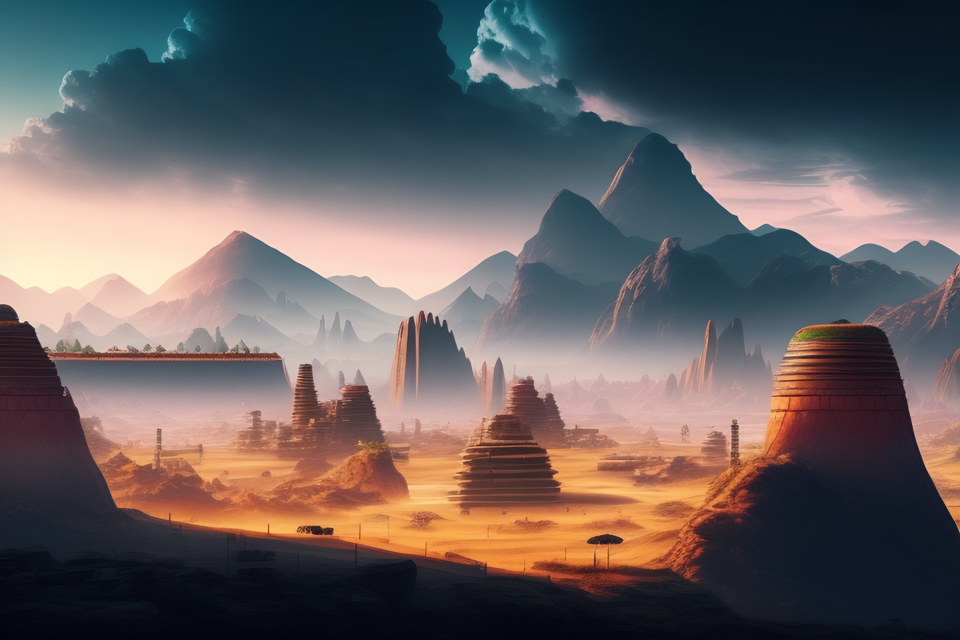 Lexica - Rock based livable city with people, ancient architecture ...