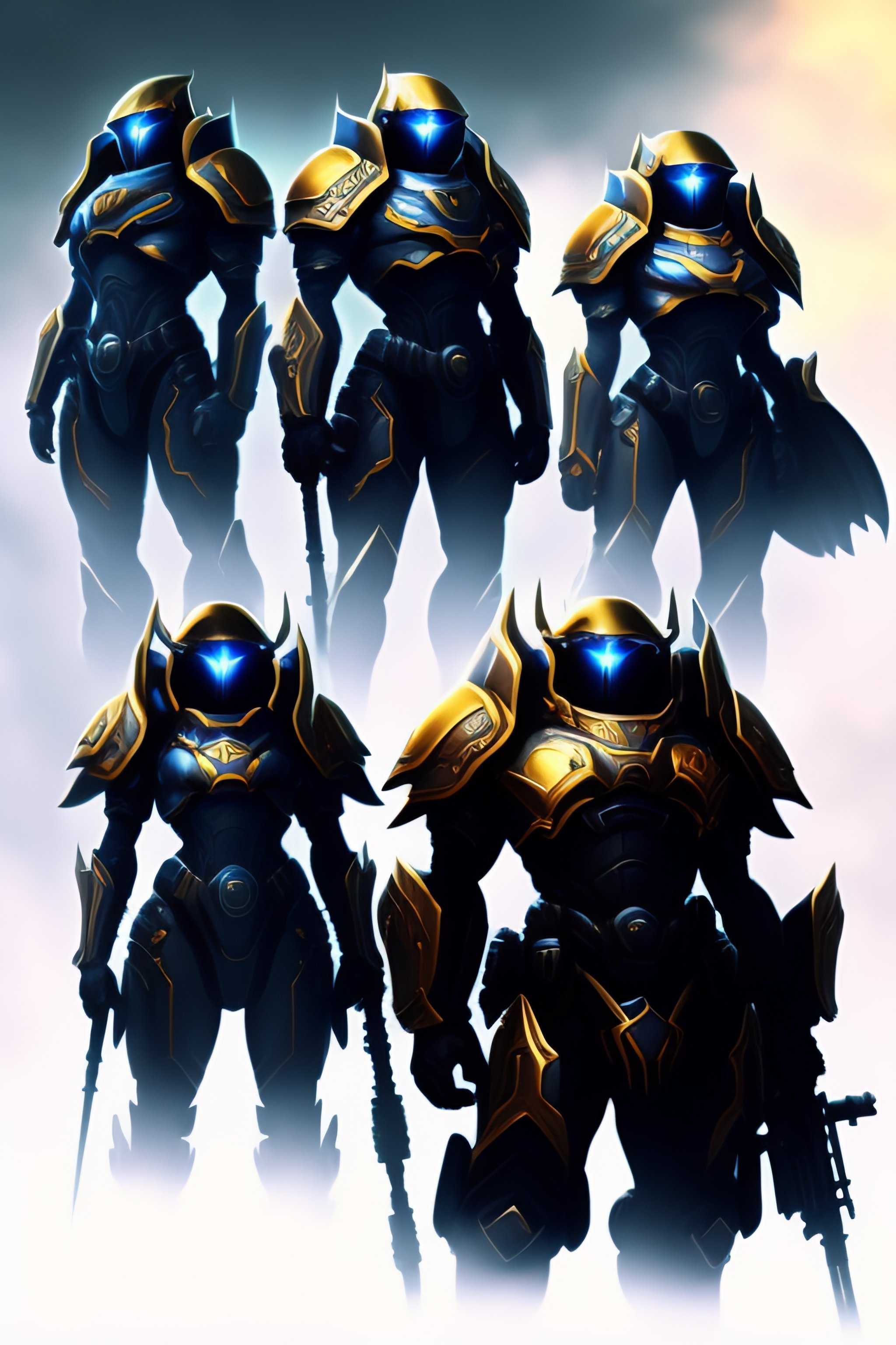 Lexica - Drawing of an army in starcraft 2