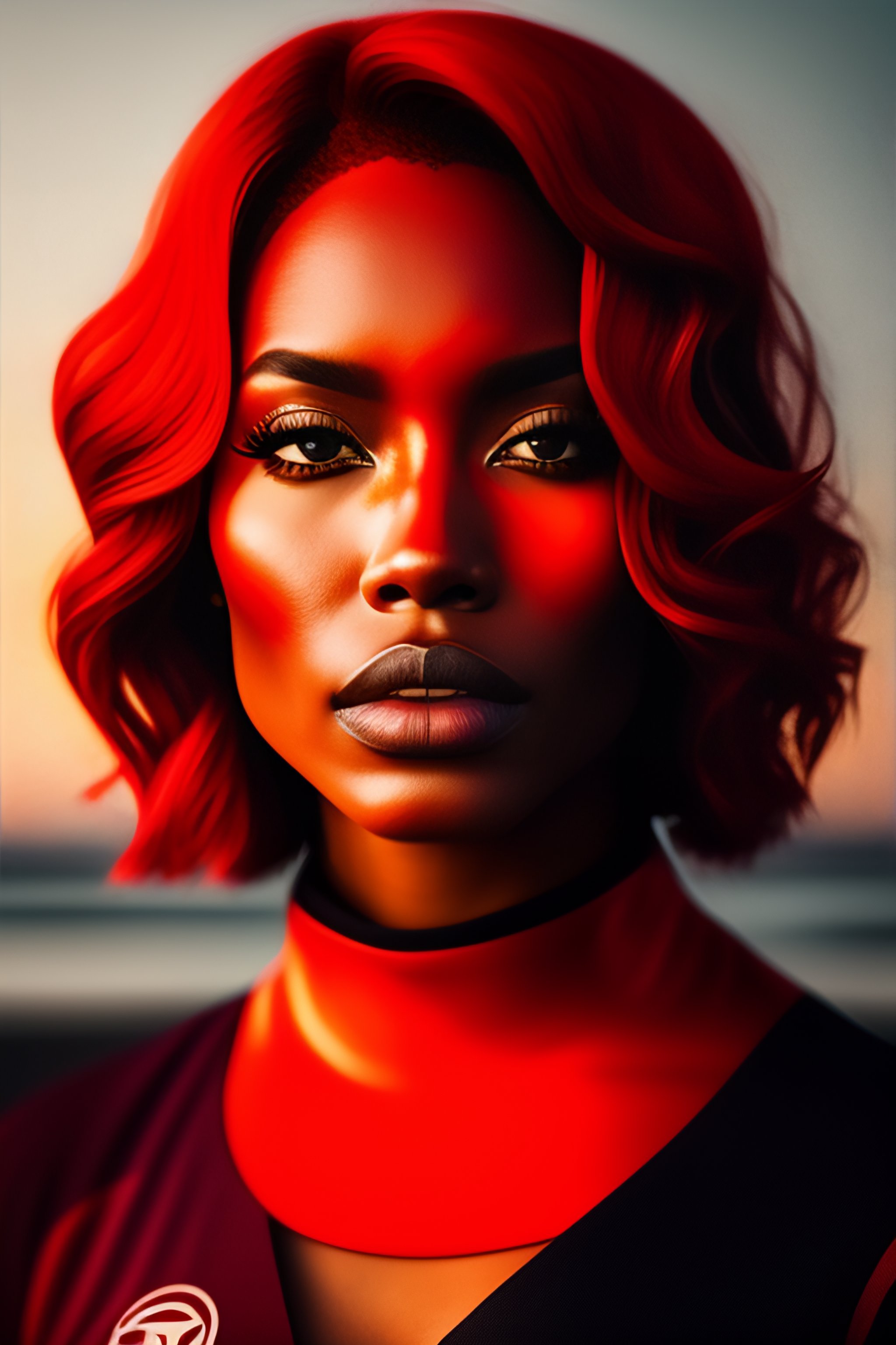 Lexica - Red dod with Human face