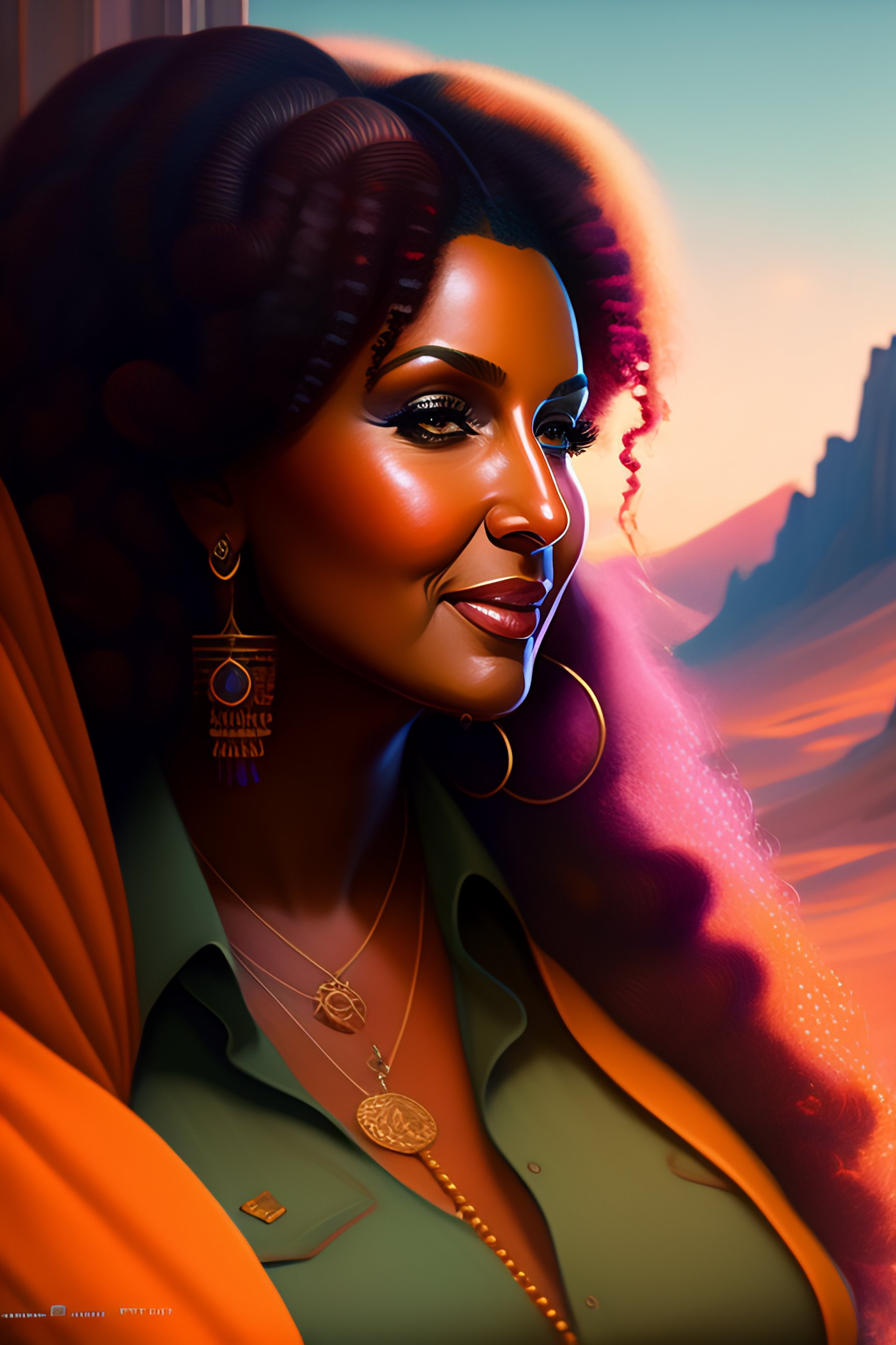 Lexica - Highly detailed portrait of pam grier, stephen bliss, unreal ...