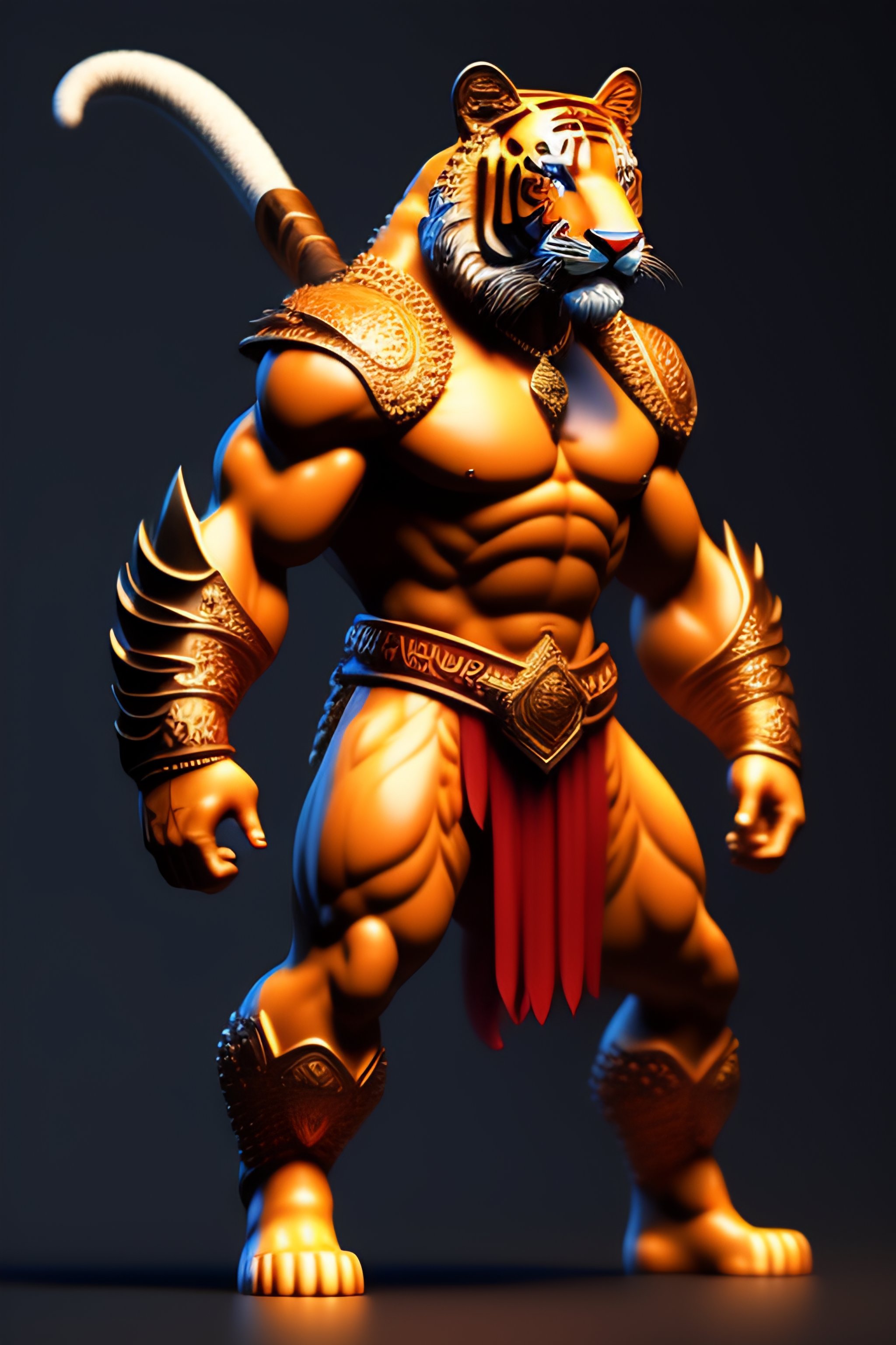 Lexica - 3d humanoid Tiger virgol warrior