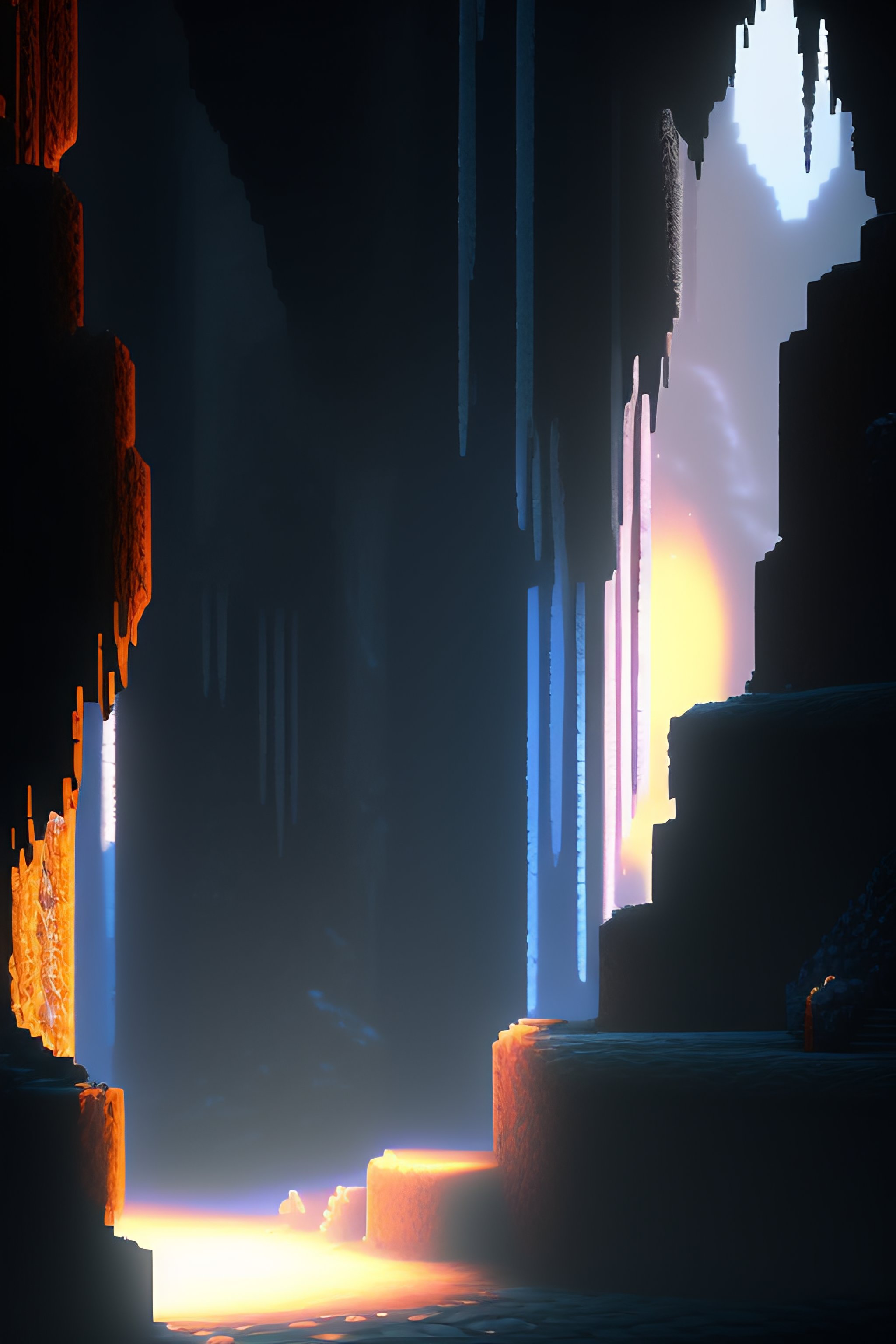 Lexica - Dark pixelated dungeon with sunlight, cobwebs , spooky, white ...