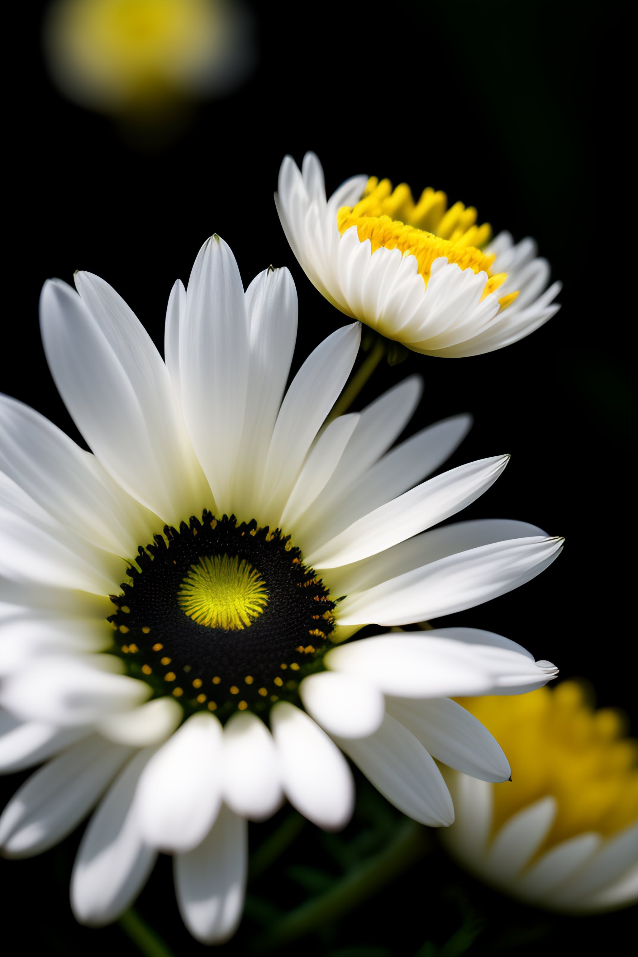 Lexica - A single flower, black background, photograph, white ...