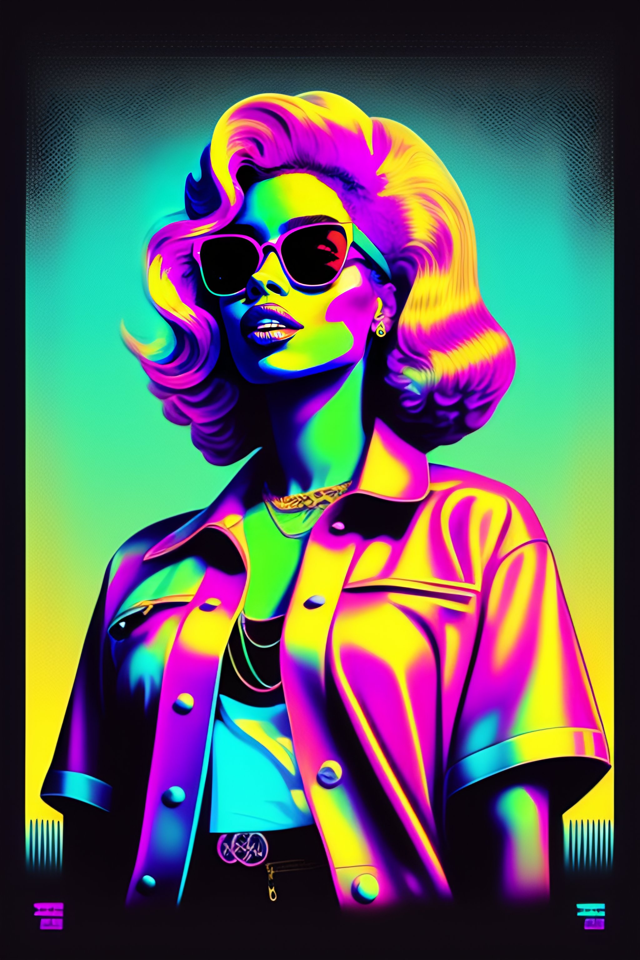 Lexica - Retro 80s vaporwave vintage rap music illustration art by ...