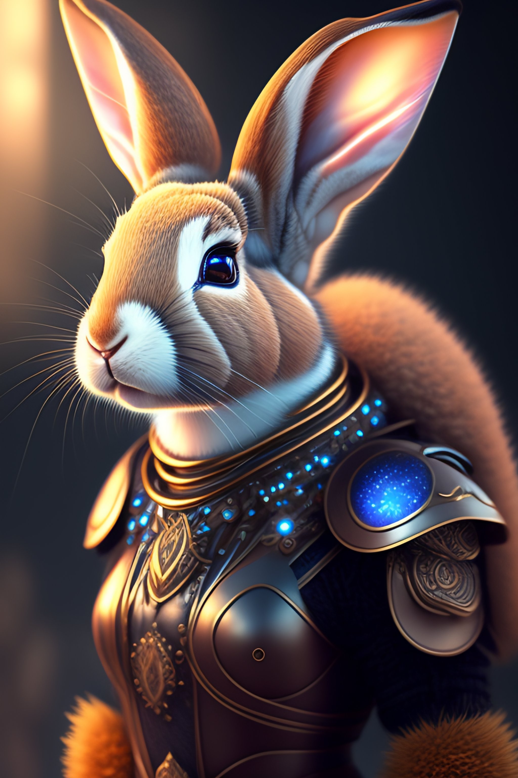 Lexica - Cybernetic anthropomorphic rabbit, fantasy style, digital art ...