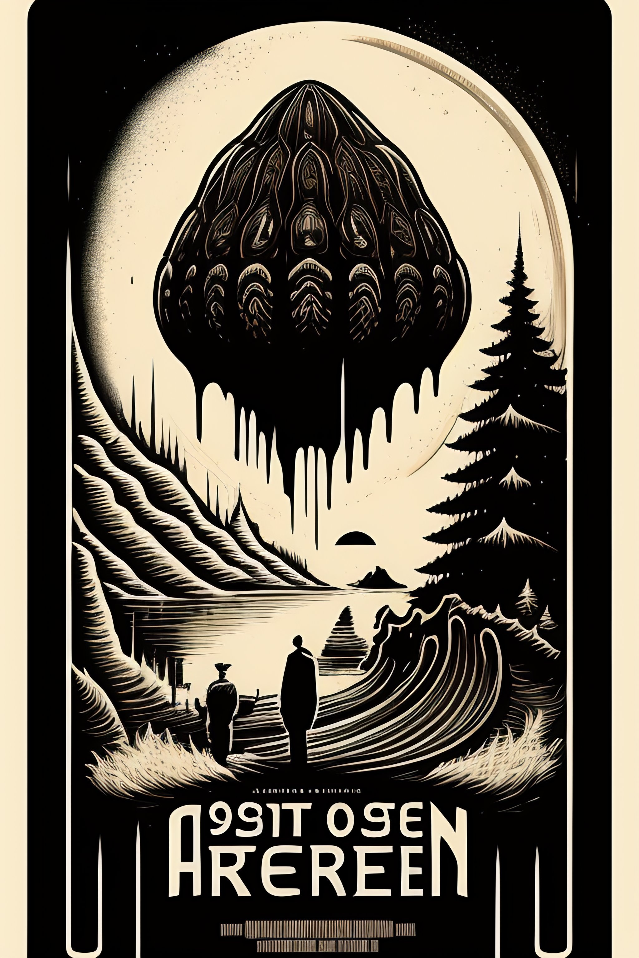 Lexica - Oyster on a 1990s horror movie poster, inking, vintage 90s ...