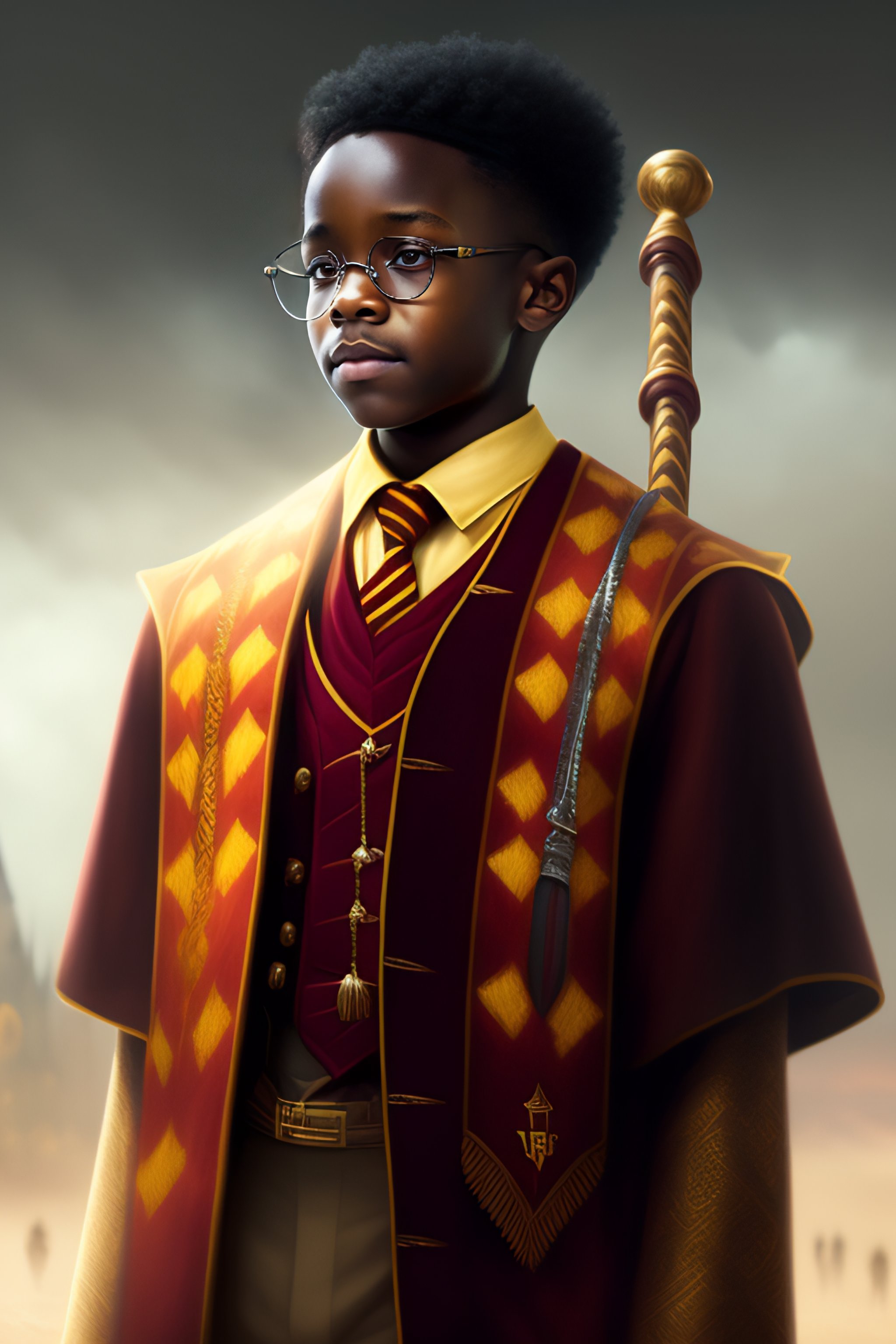 Lexica - Full shot young african harry potter, gryffindor quidditch ...