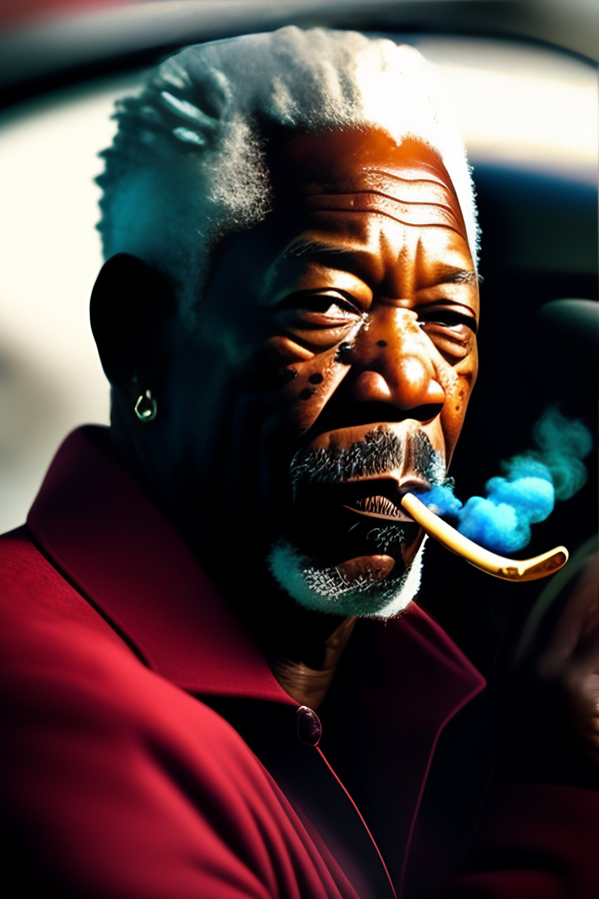 Lexica - Morgan Freeman smoking a joint