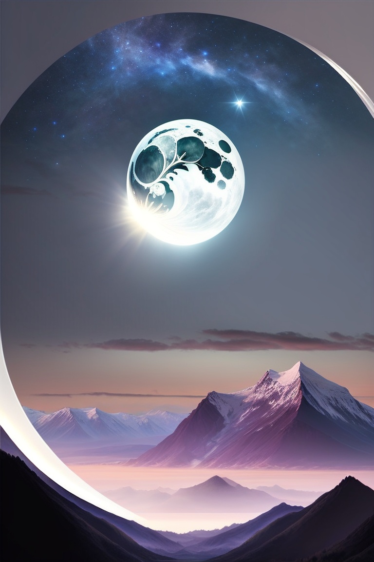 Lexica - A serene and ethereal depiction of a gentle crescent moon in a ...