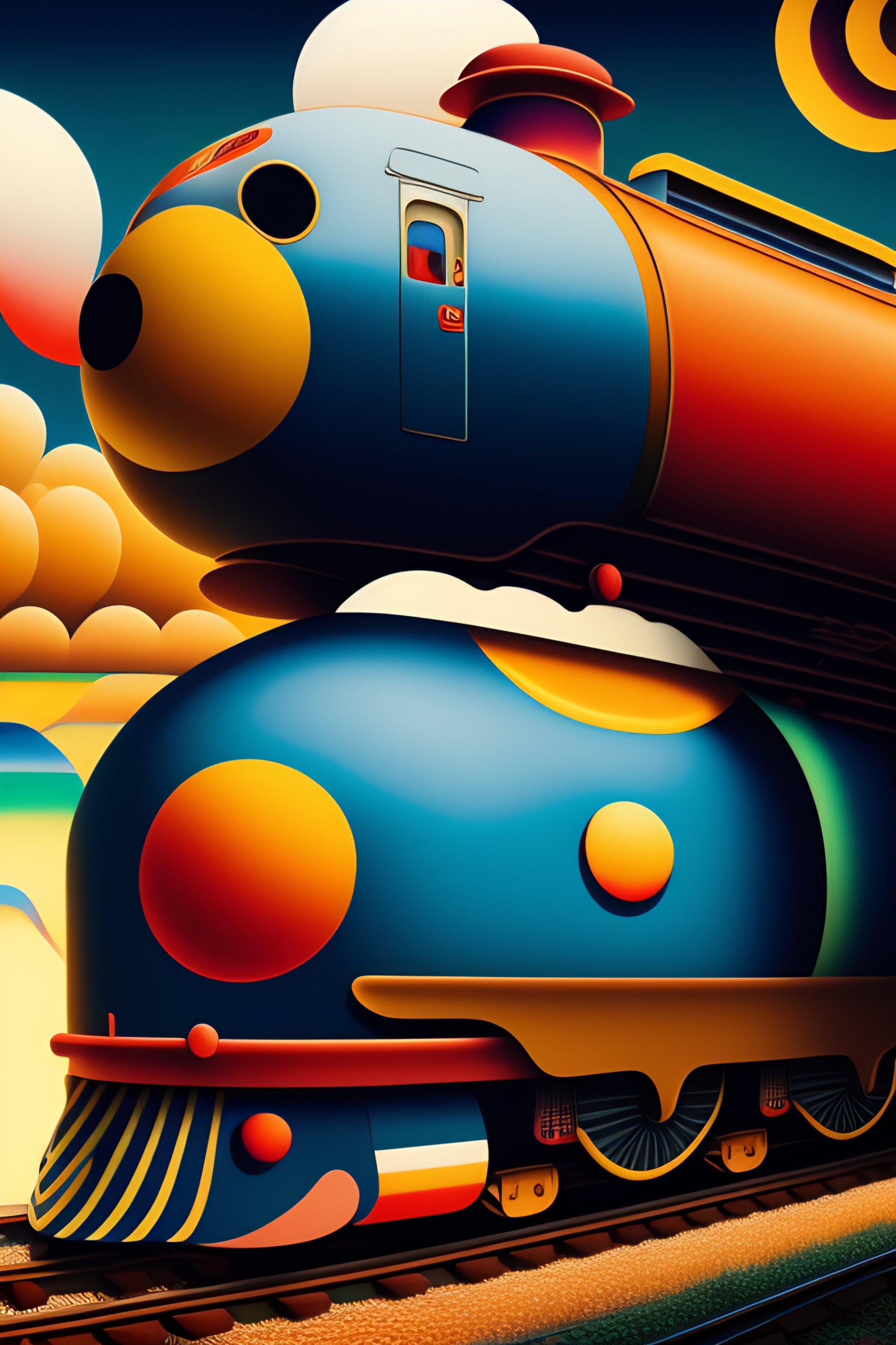Lexica - Big abstract train in the style of kaws by james jean and ...