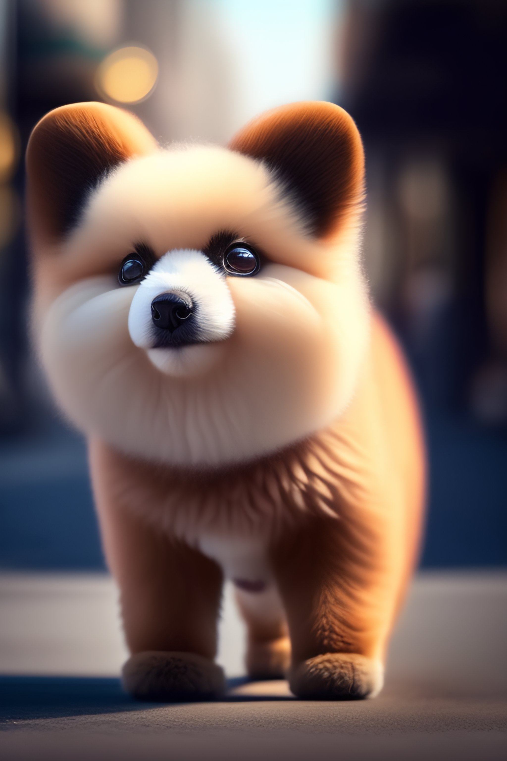 Lexica - Imagine a cute, fluffy creature from Dubai, with big, round ...