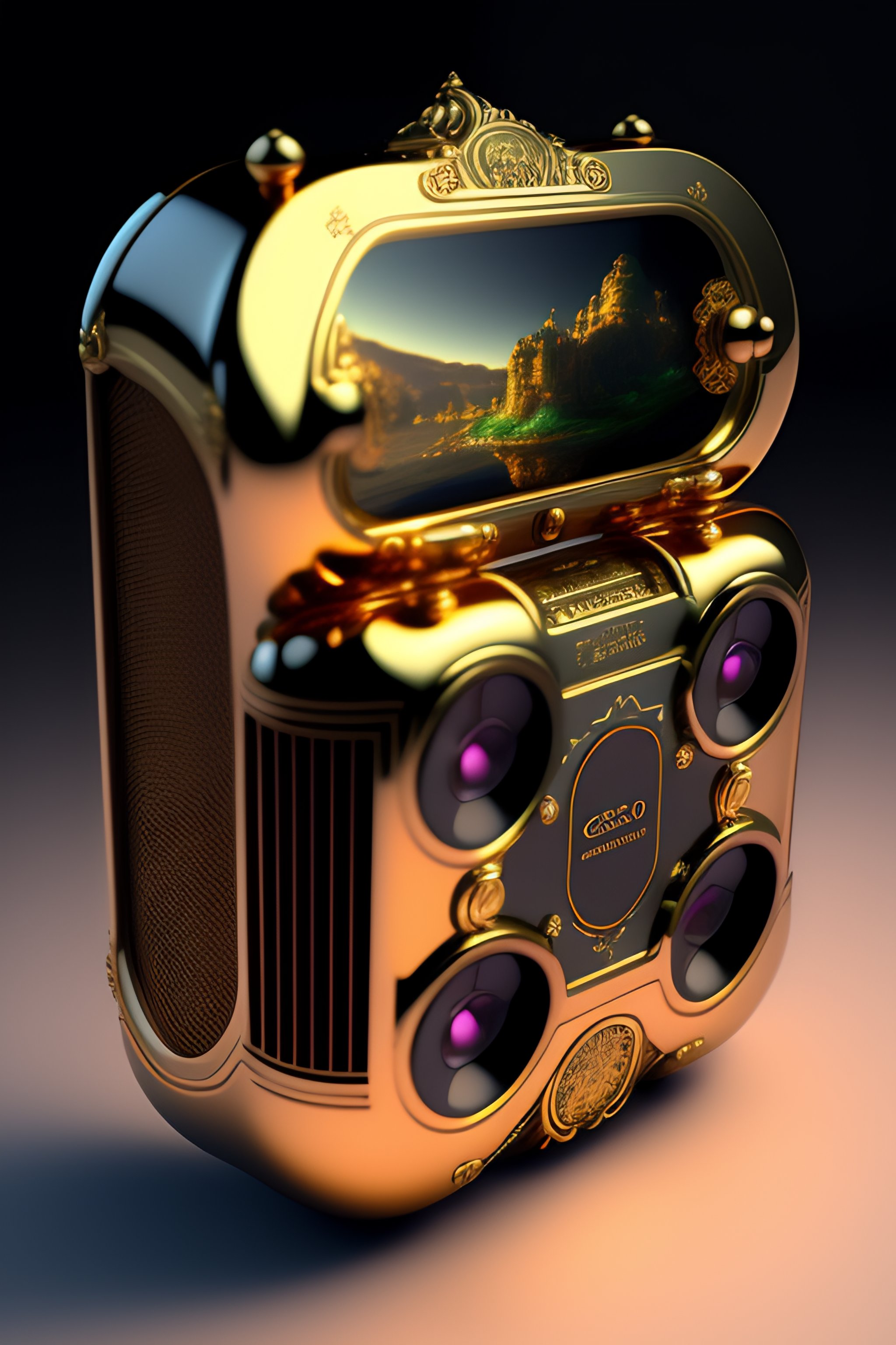 Lexica - Hyperrealistic neo - rococo steampunk minimal gameboy console ...