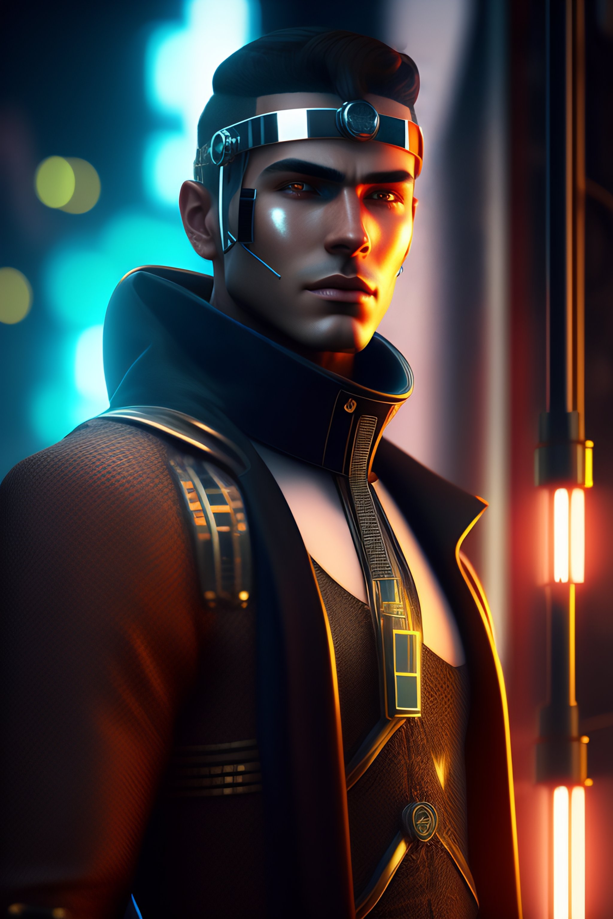 Lexica - Fangs out of mouth, man with realistic cyberpunk aesthetic, a ...