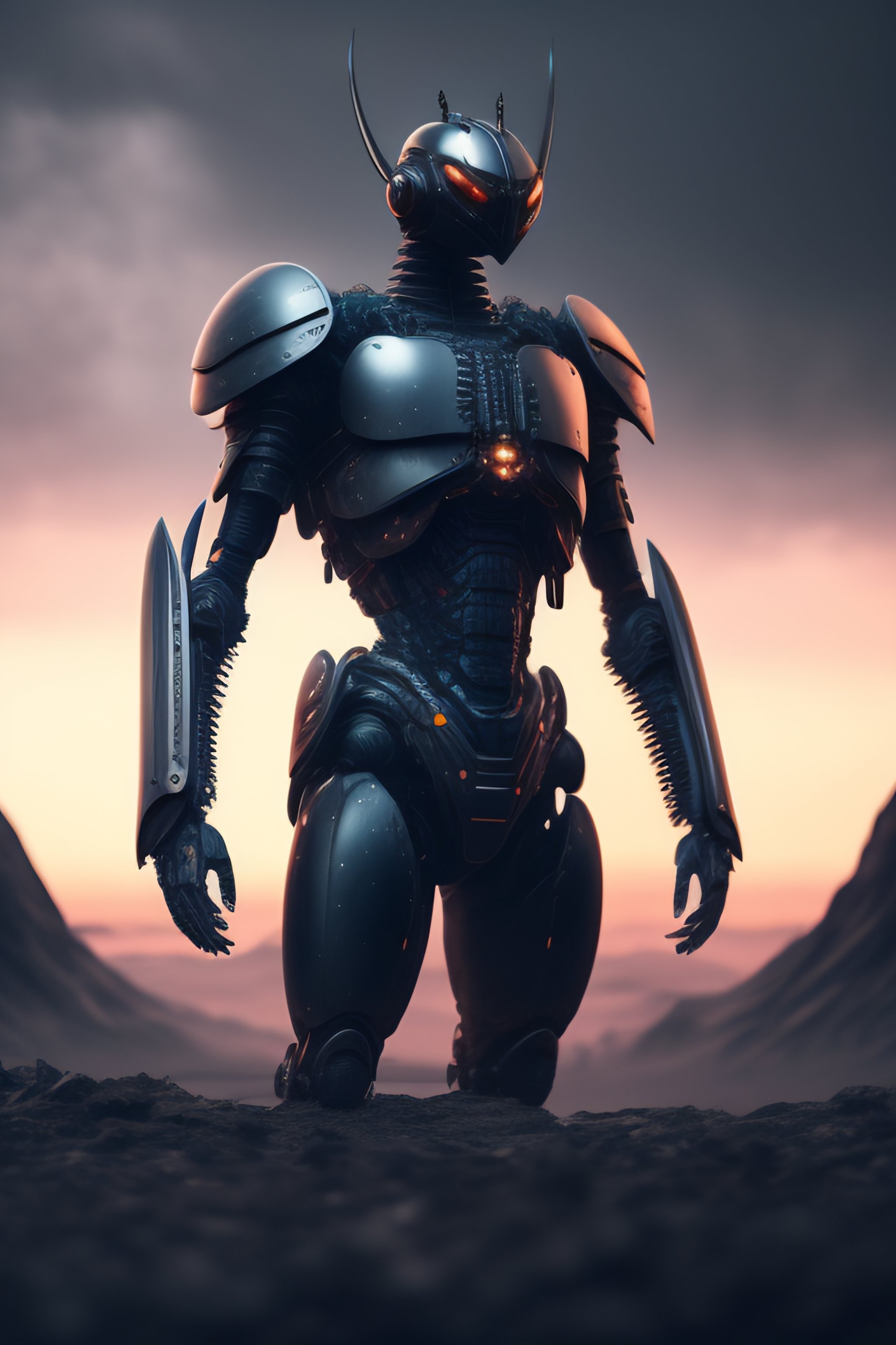 Lexica - Humanoid with 4 arms, grey skin, black eyes, insect like ...