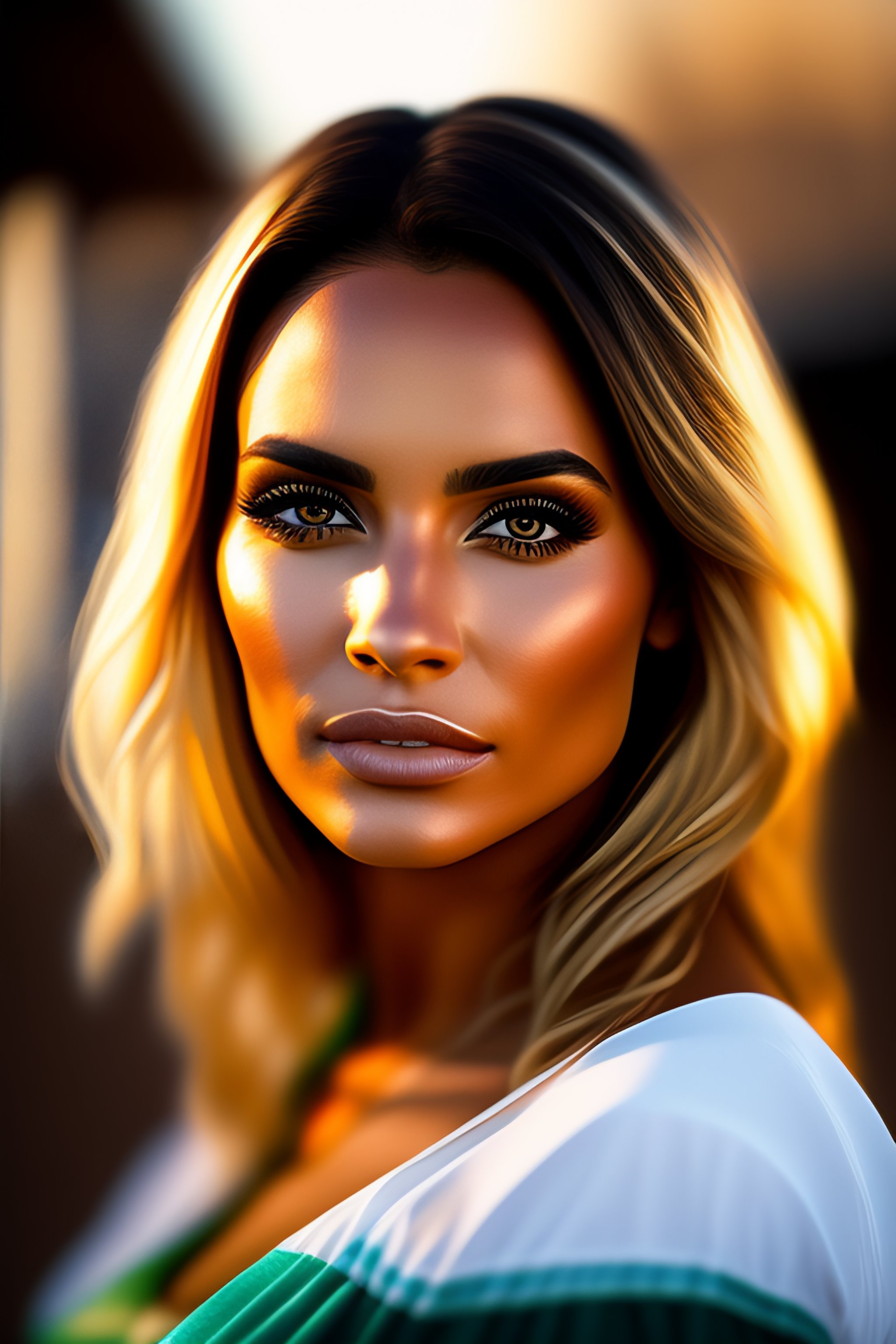 Lexica - Chica de ojos miel cara ancha , piel blanca y cabello castaño ...