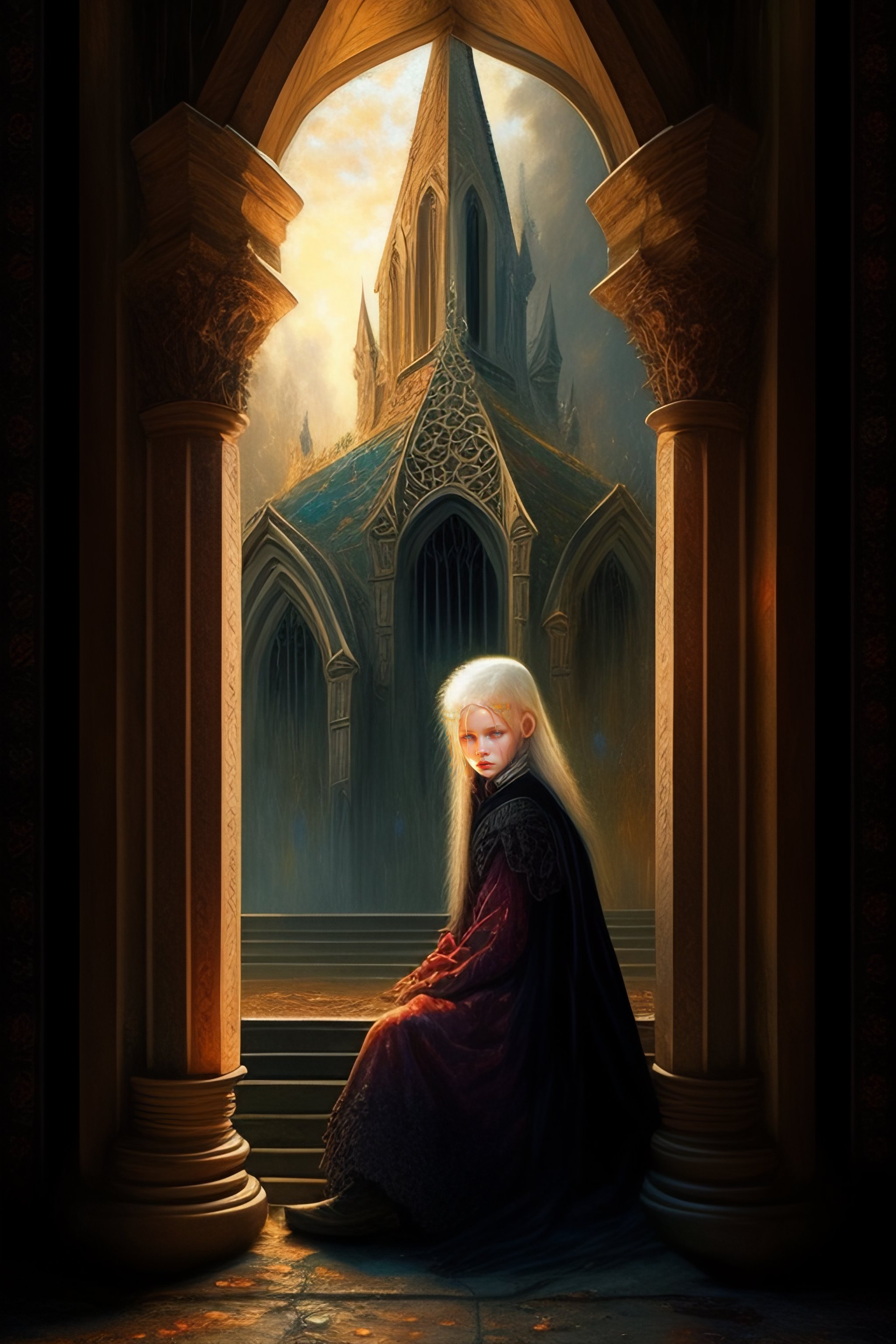 Lexica - 12 years old crying albino vampire female in a abandoned ...