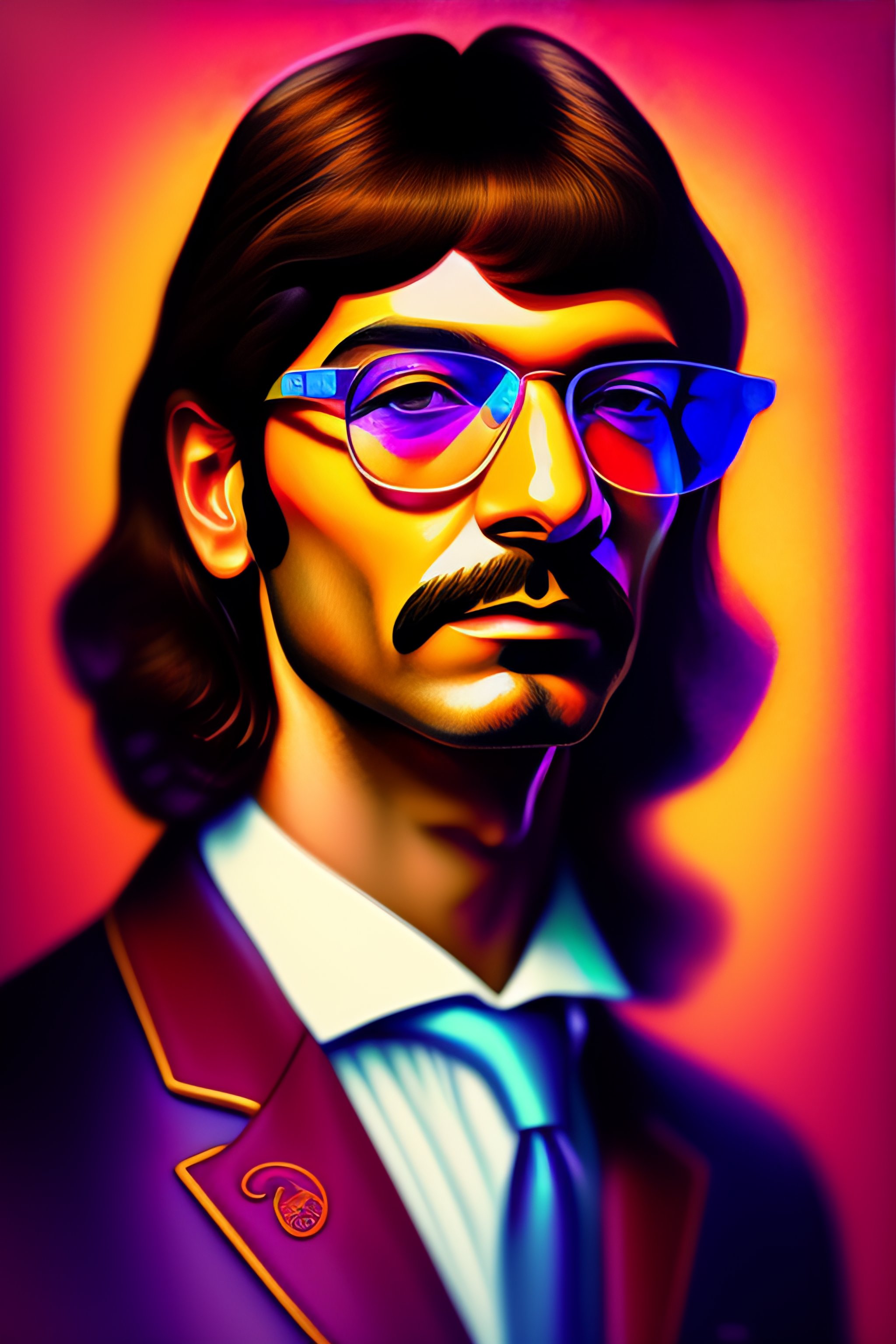 Lexica - An extremely psychedelic portrait of a rené descartes with ...