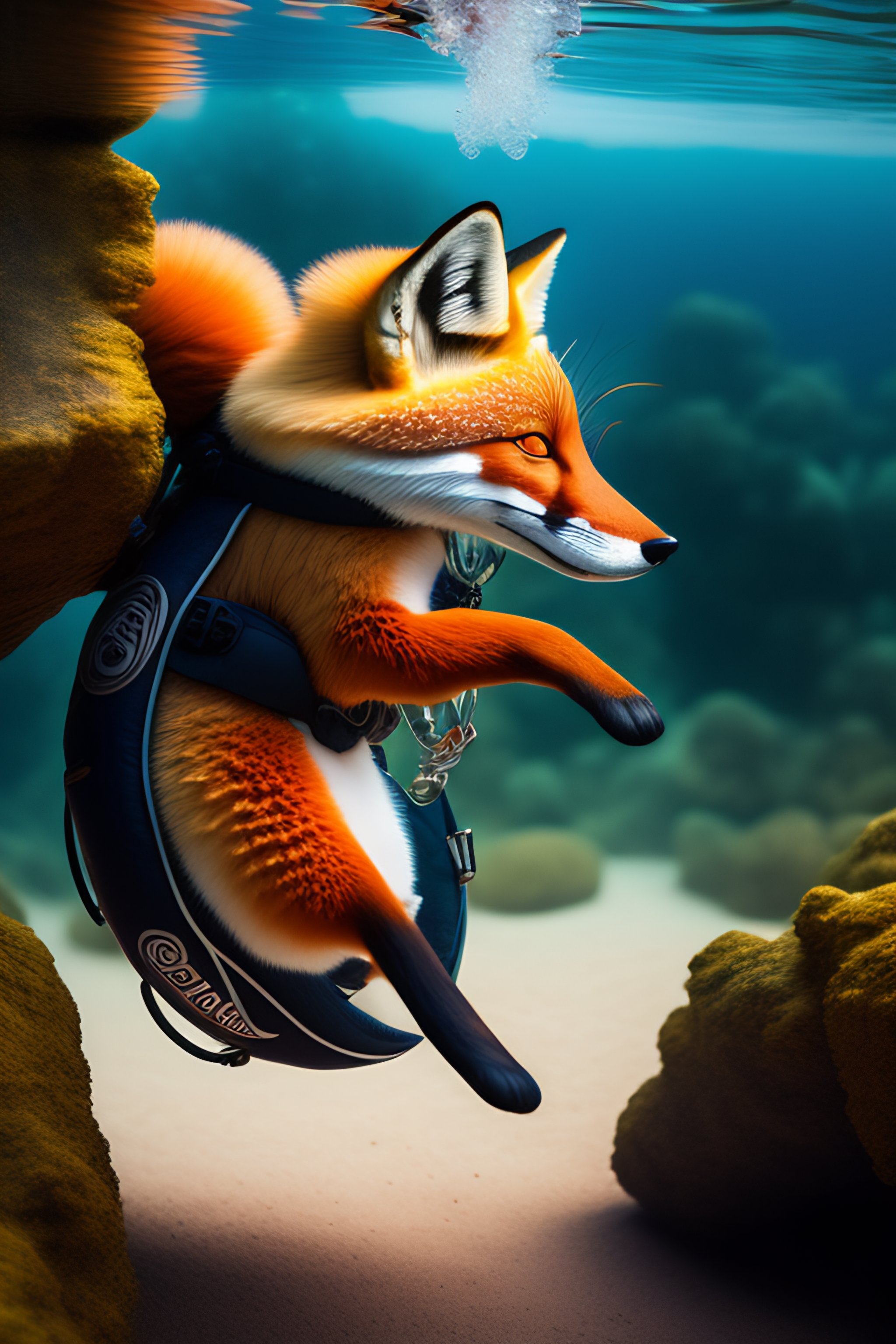 Lexica - Crazy fox in a diving suit