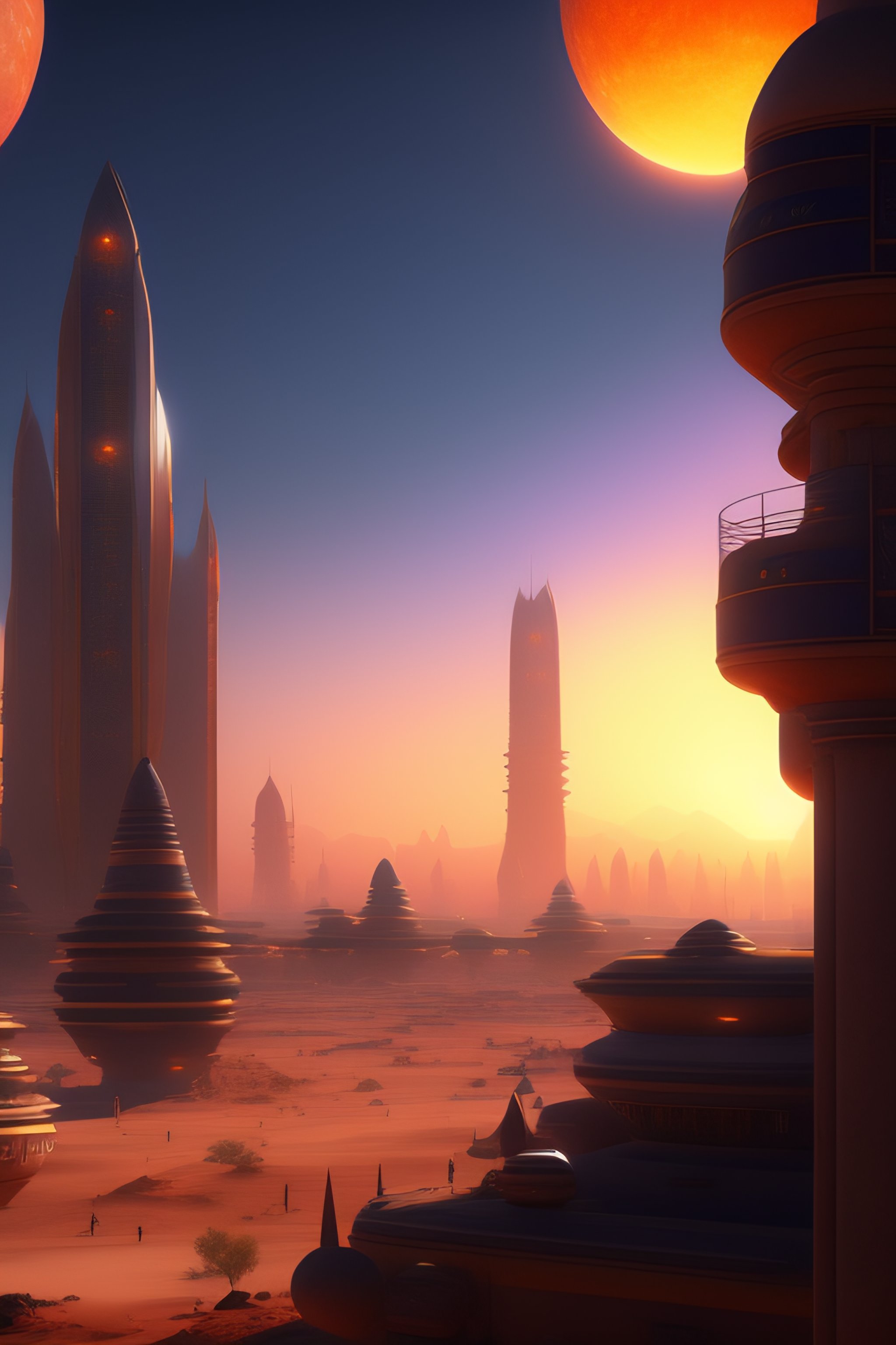 Lexica - A solarpunk desert city, beautiful dynamic lighting, cinematic ...