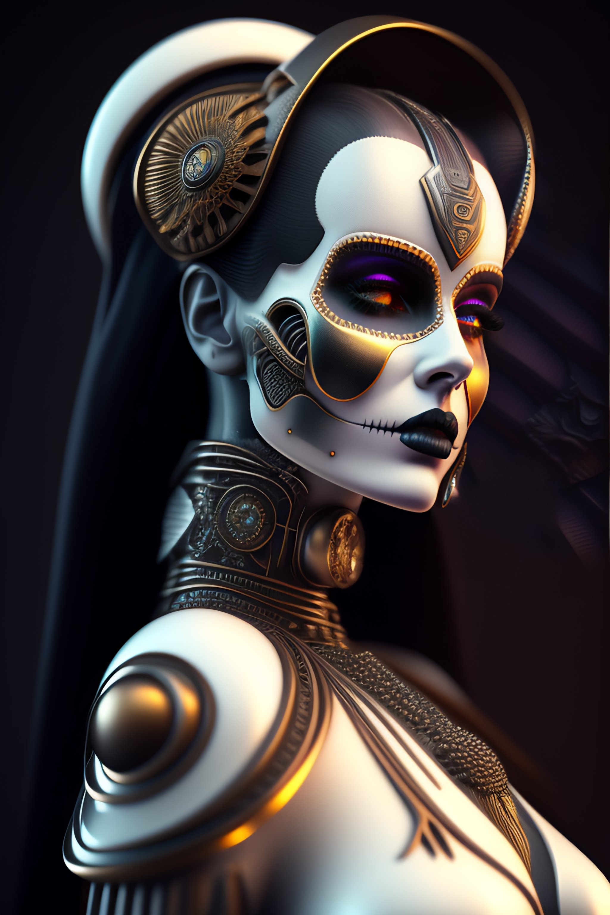 Lexica - Ultra detailed side portrait of female android, beautiful ...