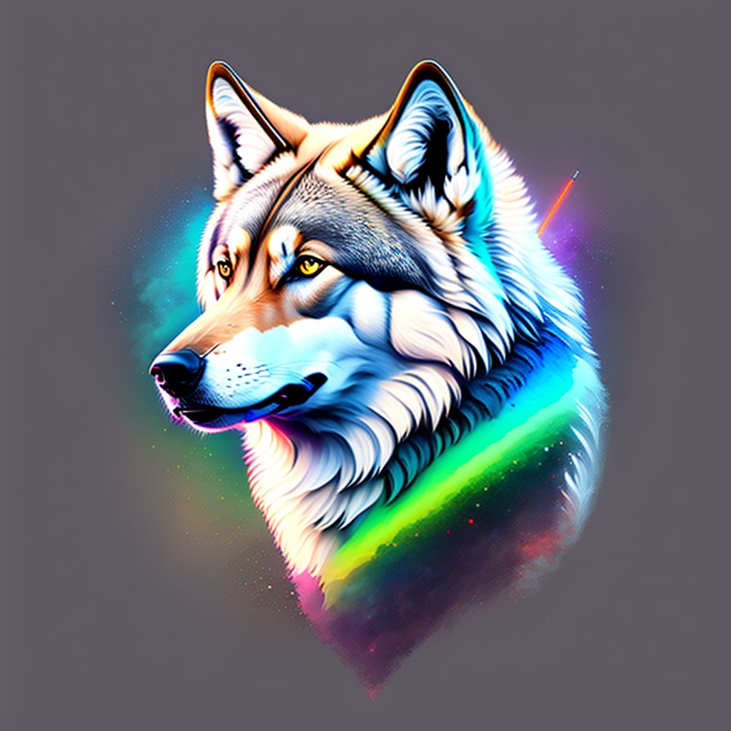 Lexica - T-shirt design, wolf with headphones on his ears, digital art ...