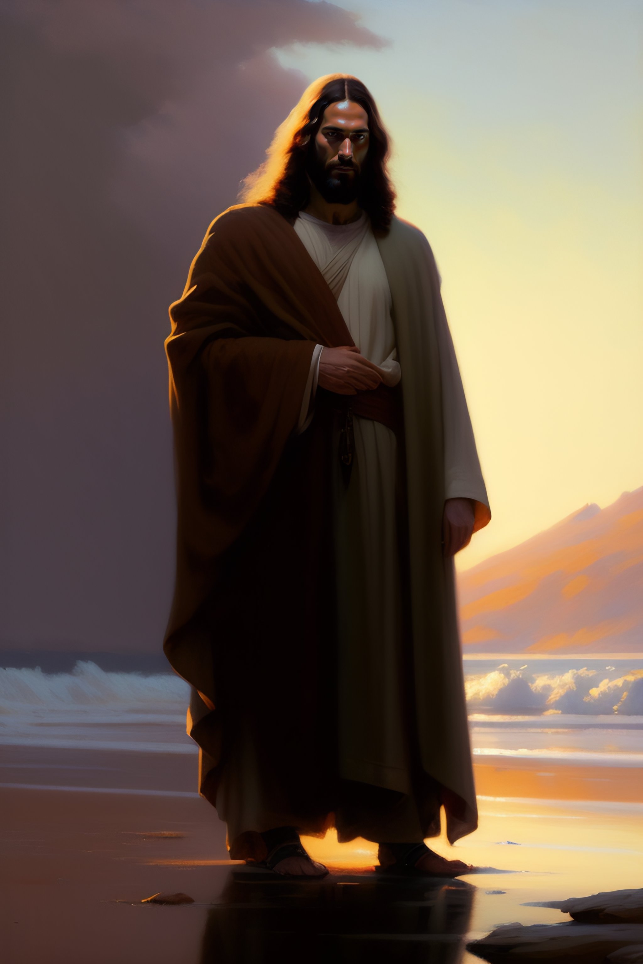 Lexica - Full body photo of jesus christ majestic spooky disquieting ...