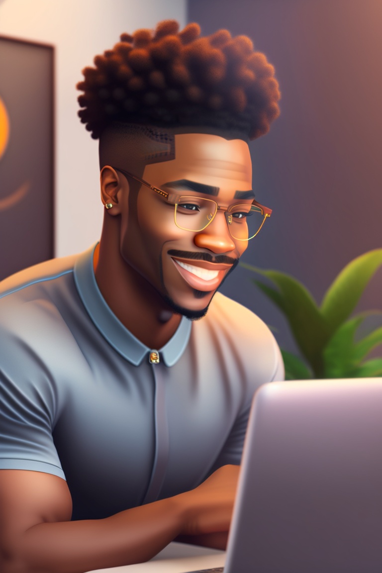 Lexica - I want a picture of a black Afro-African web developer without ...