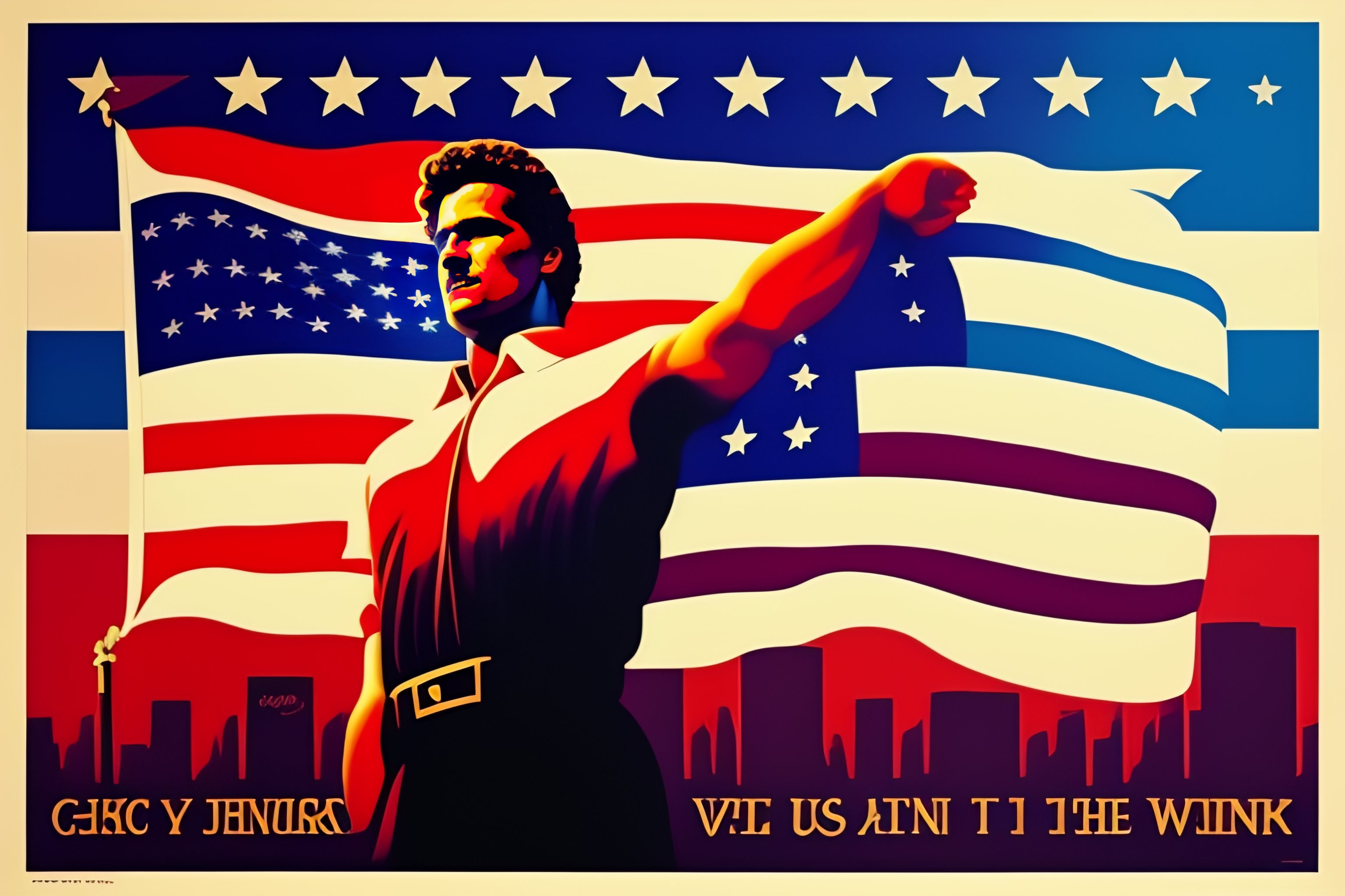 Lexica - Aword winning poster design from the 80's , a man standing and ...