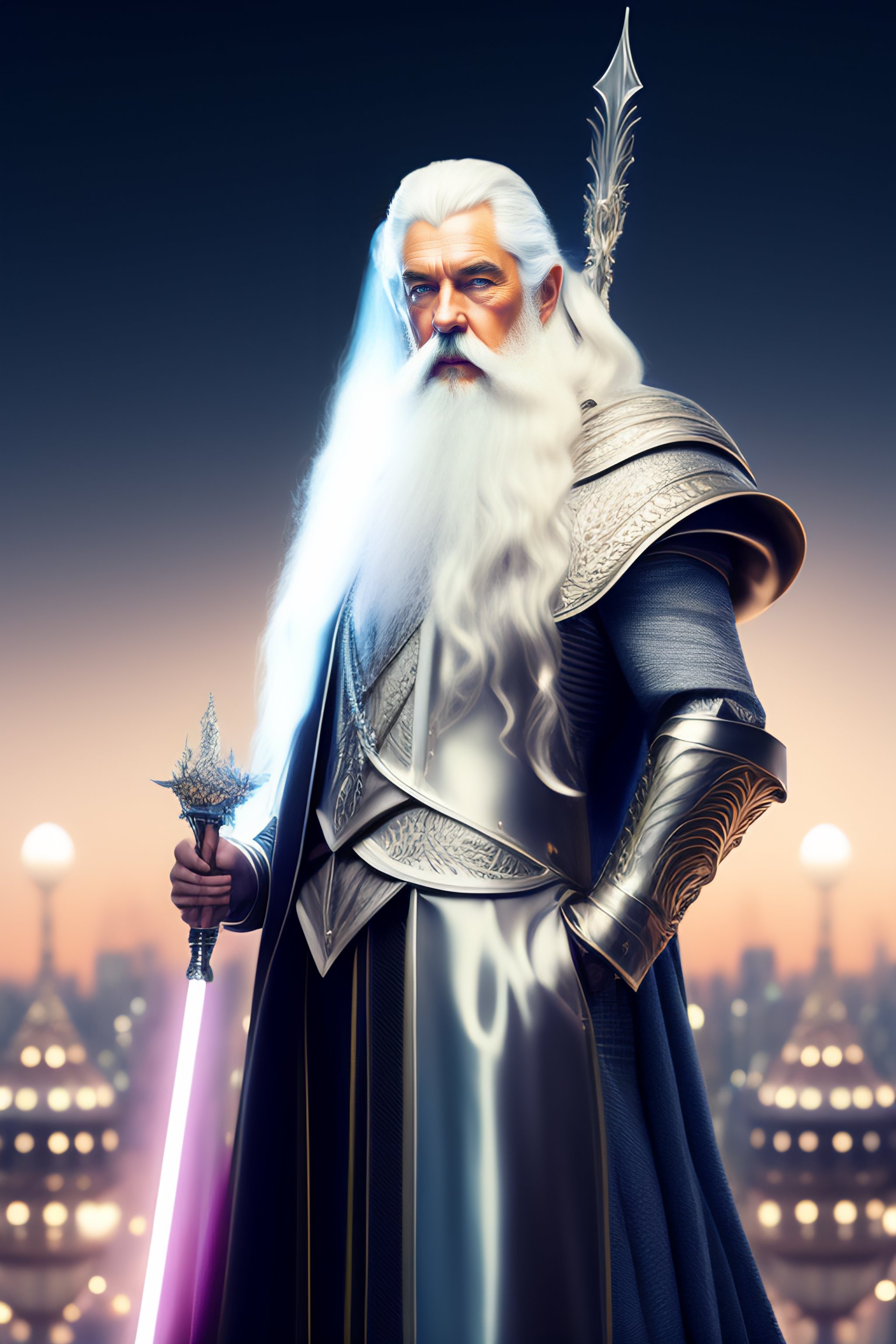 Lexica - Ultra-sharp photography of silver hair gandalf white wizard by ...