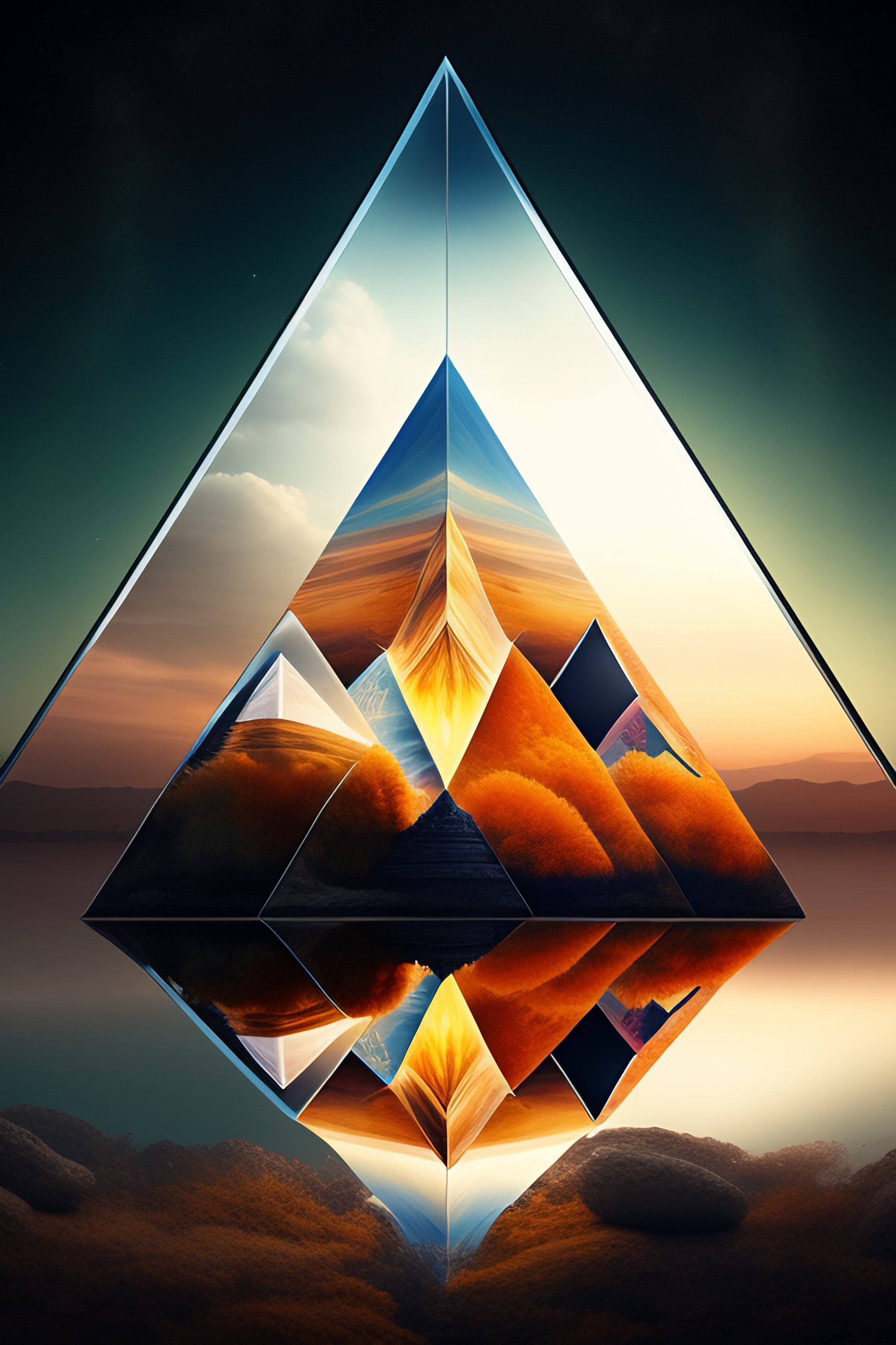 Lexica - Mirror triangular pyramid polyhedron mirror material sith tree ...